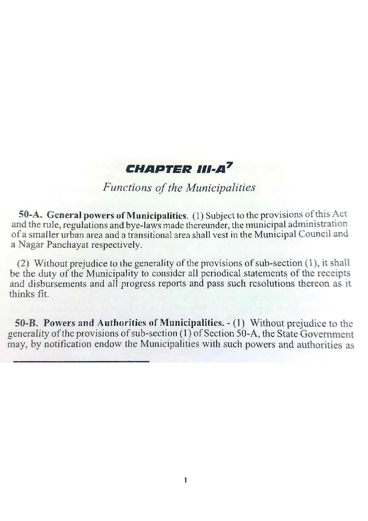 Functions of Municipality - Law of cervicl - Studocu