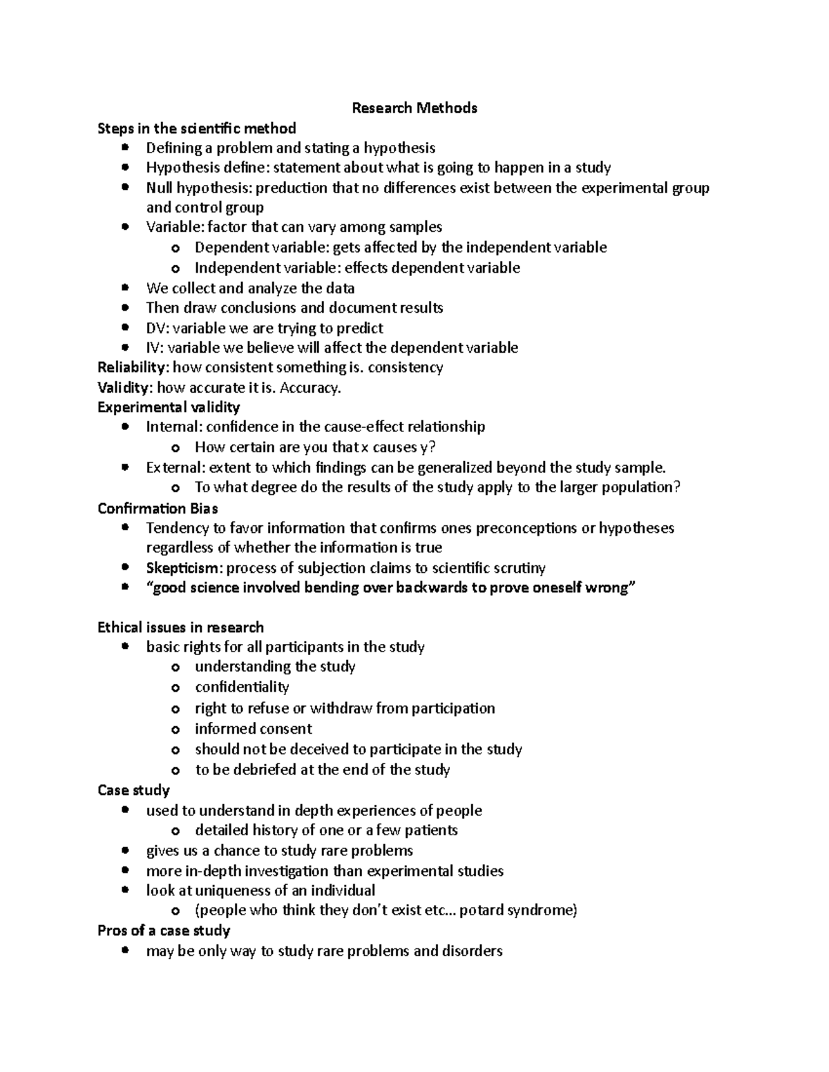PSY366 Ch 4 Research Methods Research Methods Steps In The