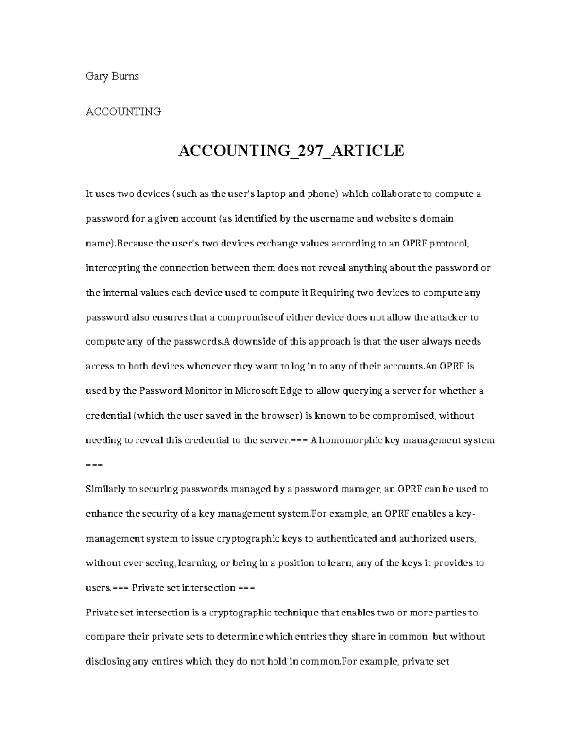 Accounting 297 Article - Gary Burns ACCOUNTING ACCOUNTING_297_ARTICLE ...