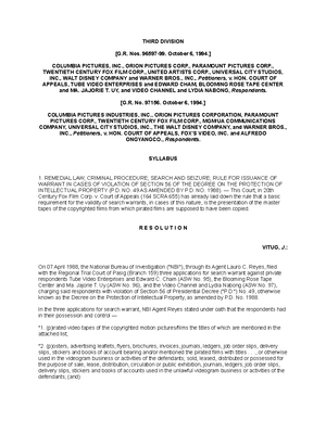 Crimpro Cases - LAW - G. No. 132601 January 19 , 1999 , Leo Echegaray ...