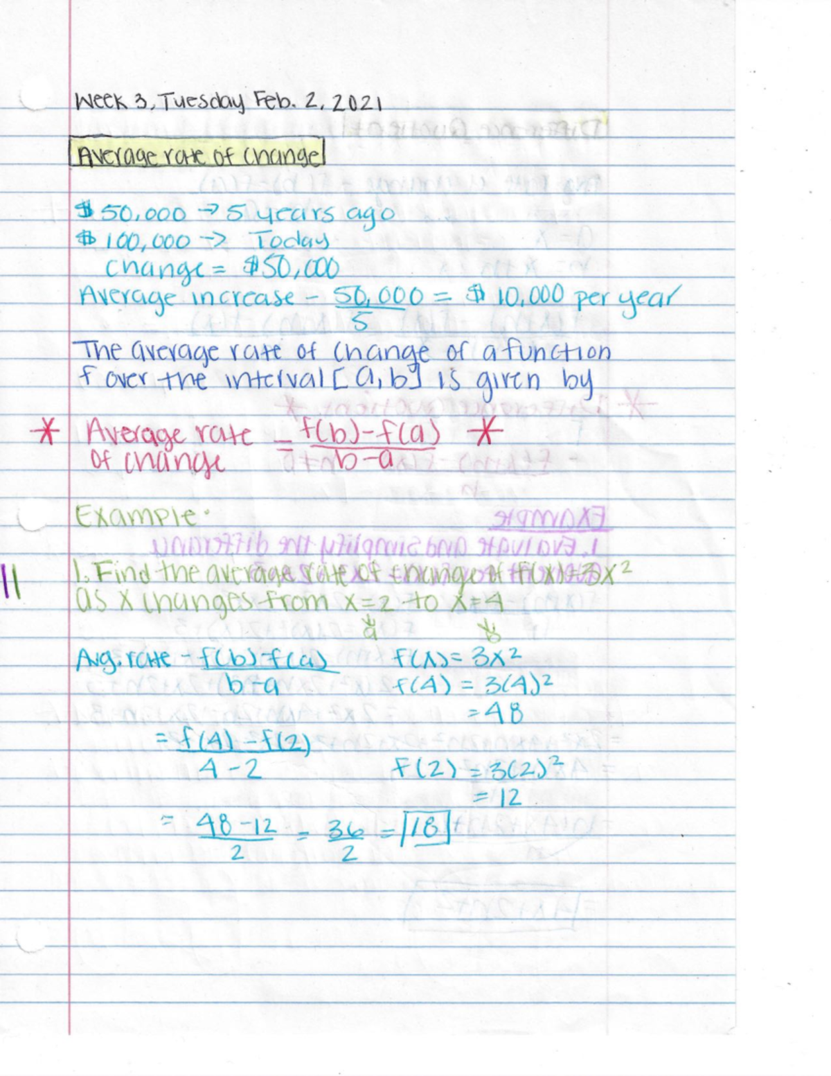 Average rate of change - MATH 6 - Studocu
