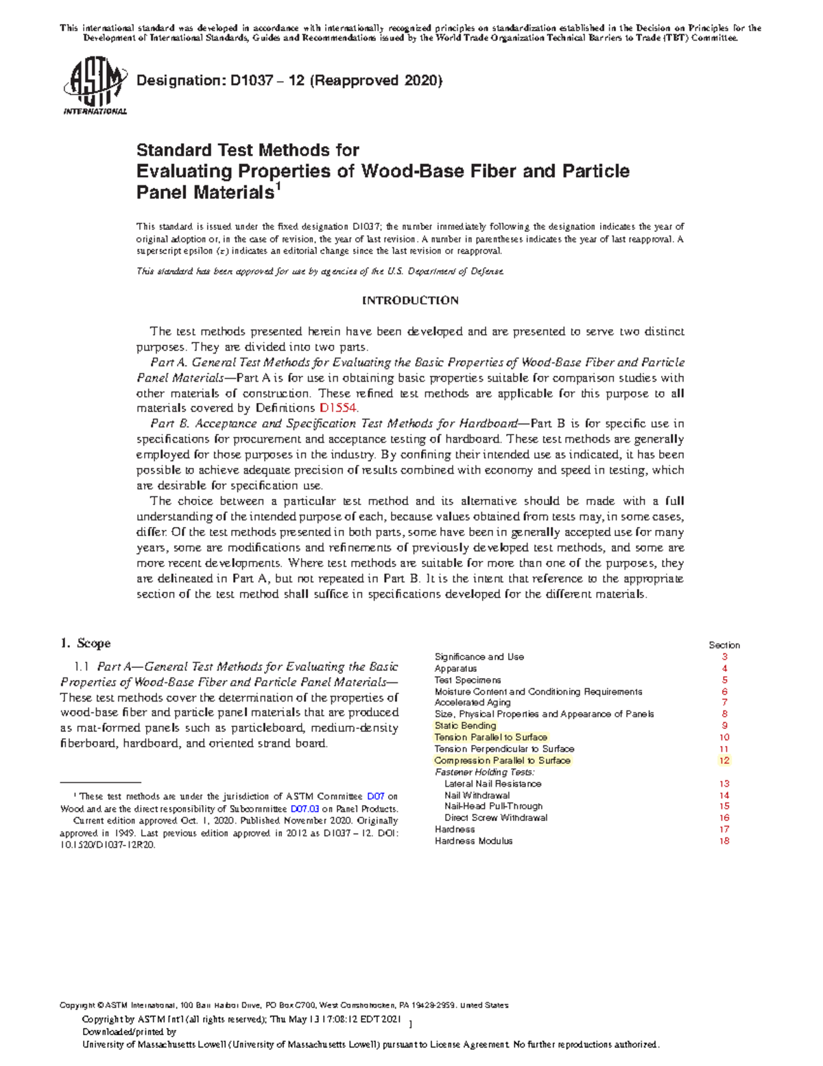 D1037 - standard - Designation: D1037 − 12 (Reapproved 2020) Standard ...