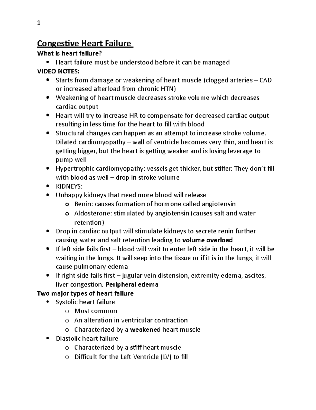 Congestive Heart Failure - self study - Congestive Heart Failure What ...