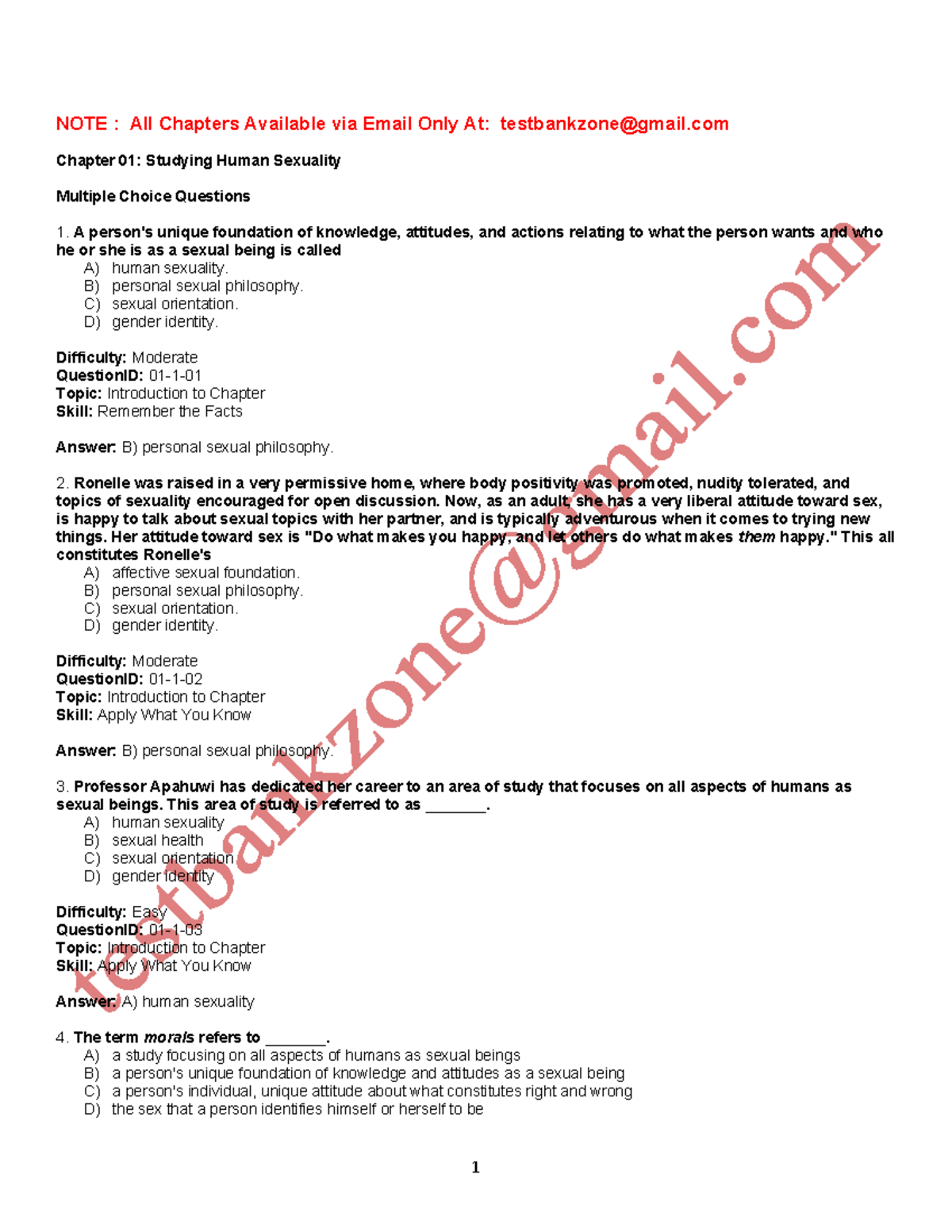 Solutions Manual,Test bank for Human Sexuality, 5th Edition by Roger R ...