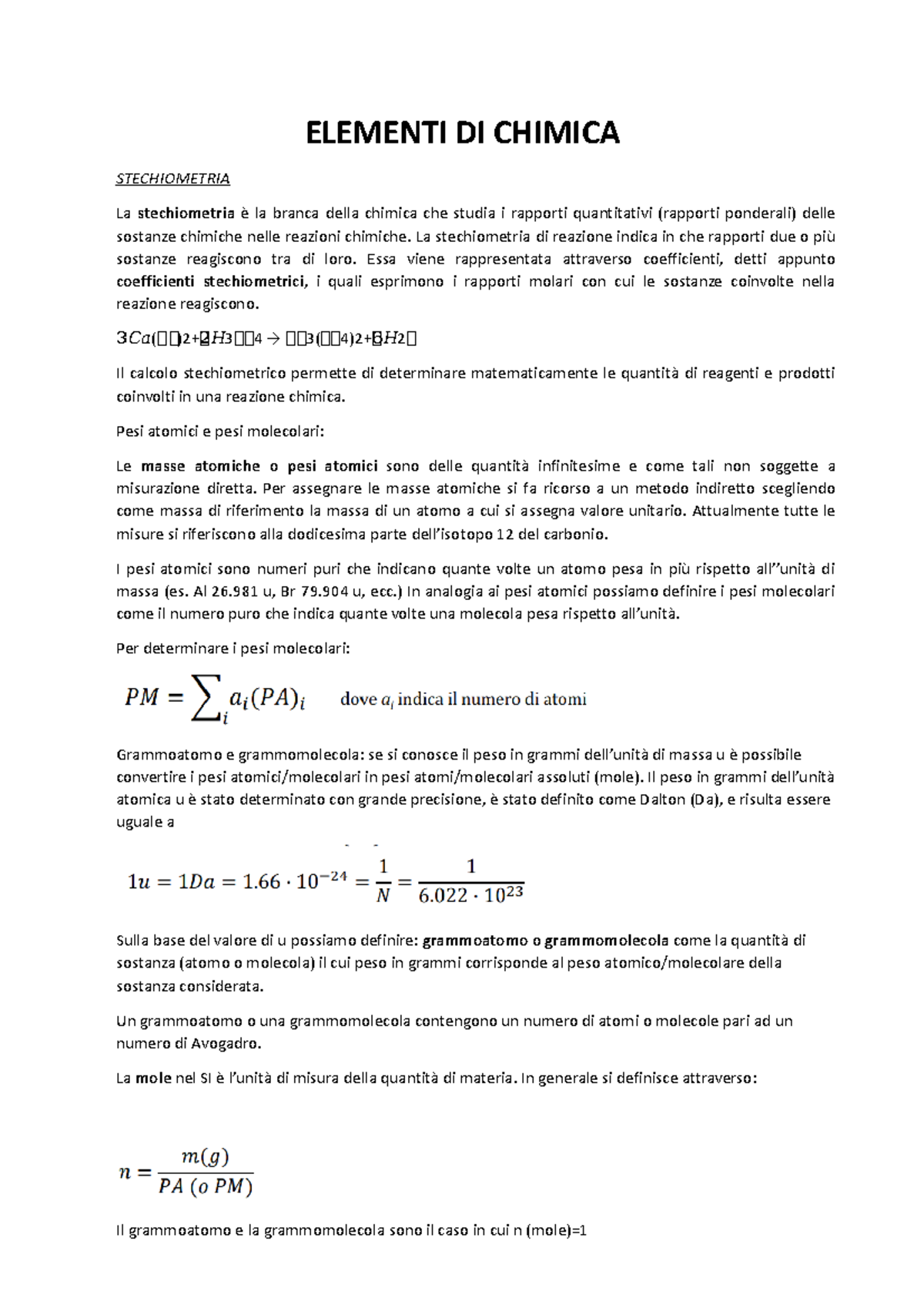 Elementi DI Chimica-3 - Appunti sulla terza parte del parziale di chimica - ELEMENTI DI CHIMICA ...