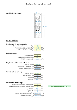 Diseño Viga Dintel Simple Mampostria Reforzada - Sección de viga dintel ...