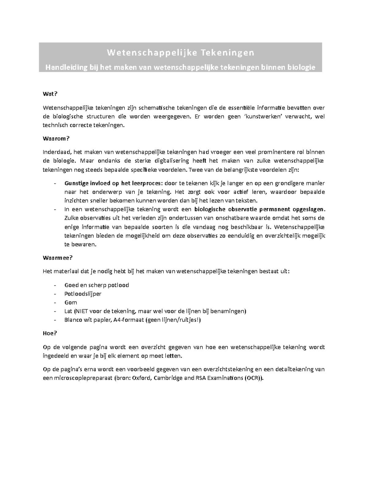 Handleiding wetenschappelijke tekeningen 2019 2020 - Wetenschappelijke Tekeningen Handleiding ...