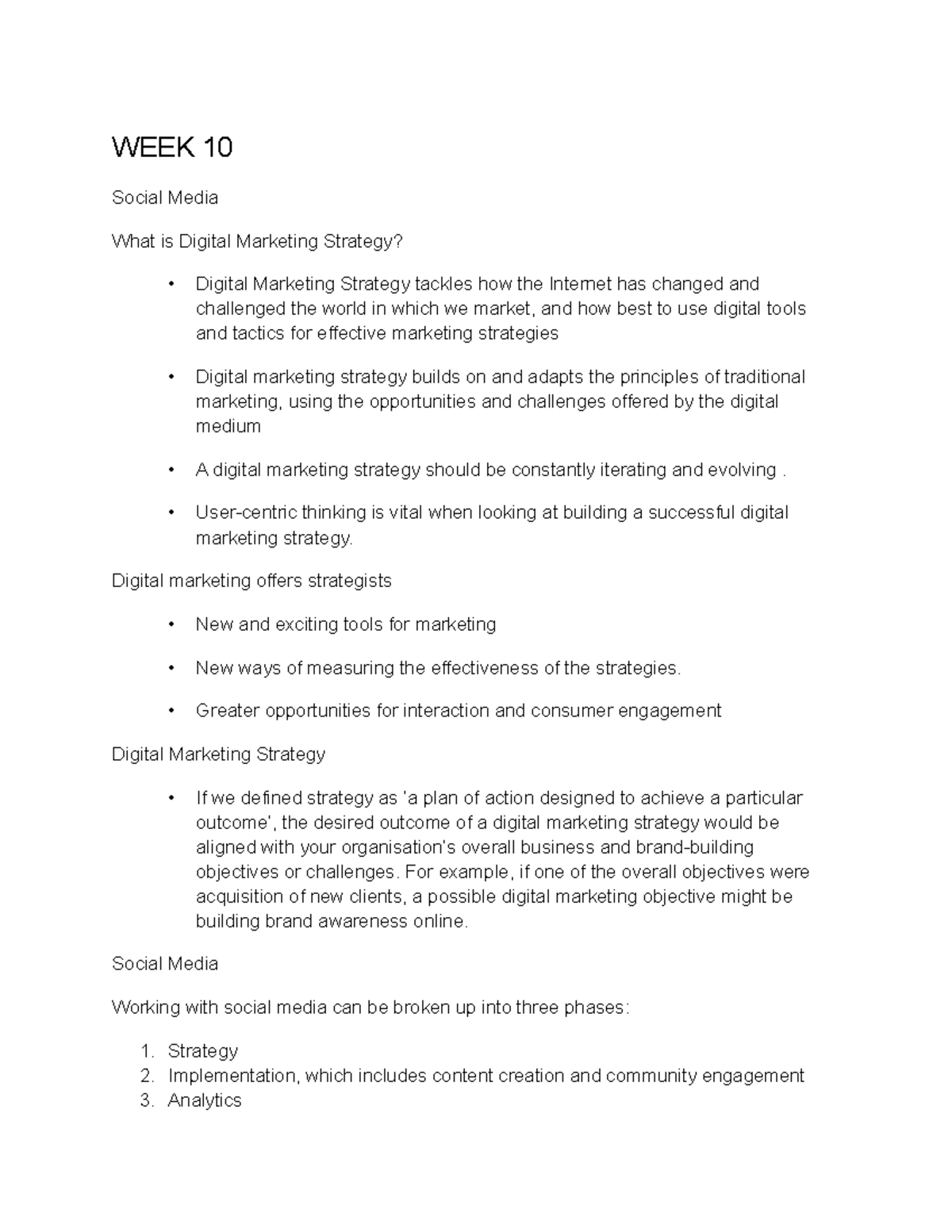 Marketing Notes WEEK 10 - WEEK 10 Social Media What is Digital ...