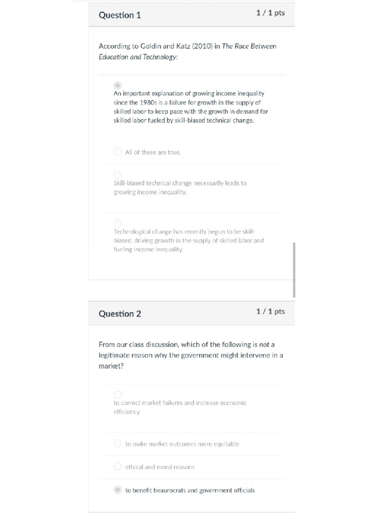 Extra Credit Quiz in Econ-005 - ECON-005 - Studocu