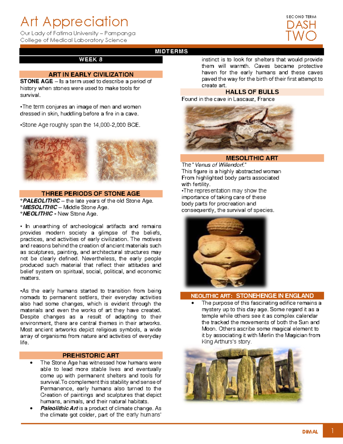 ART- Appreciation- Midterms - Art Appreciation Our Lady of Fatima ...