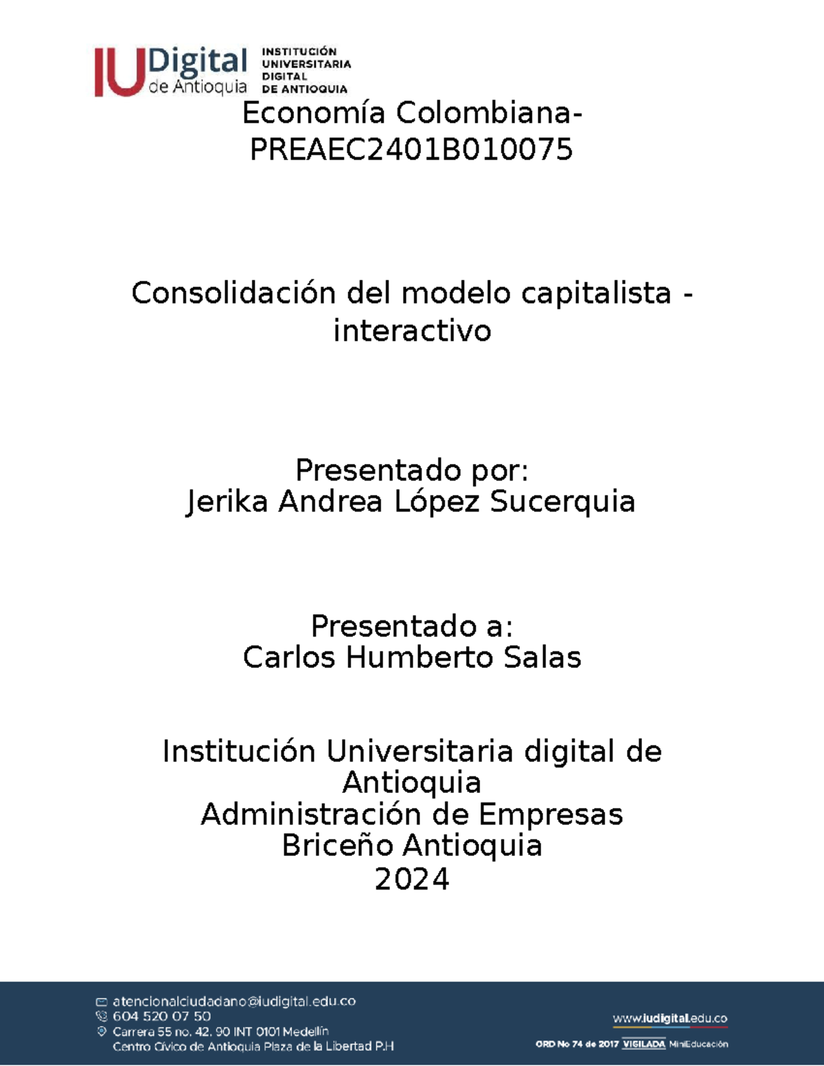 Consolidación del modelo capitalista - interactivo - Procesos ...