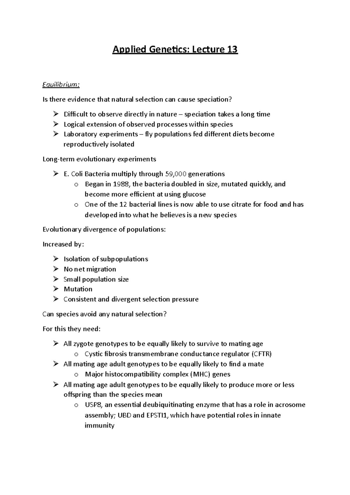 Applied Genetics - Lecture 13 - Applied Genetics: Lecture 13 ...