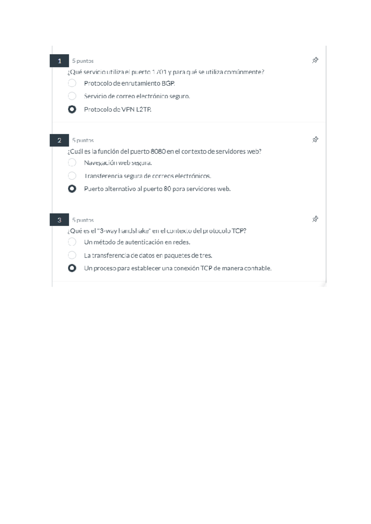TP3 Redes 100% - 1 5 puntos a servicio utiliza el puerto 1701 y para qué se utiliza comúnmente ...