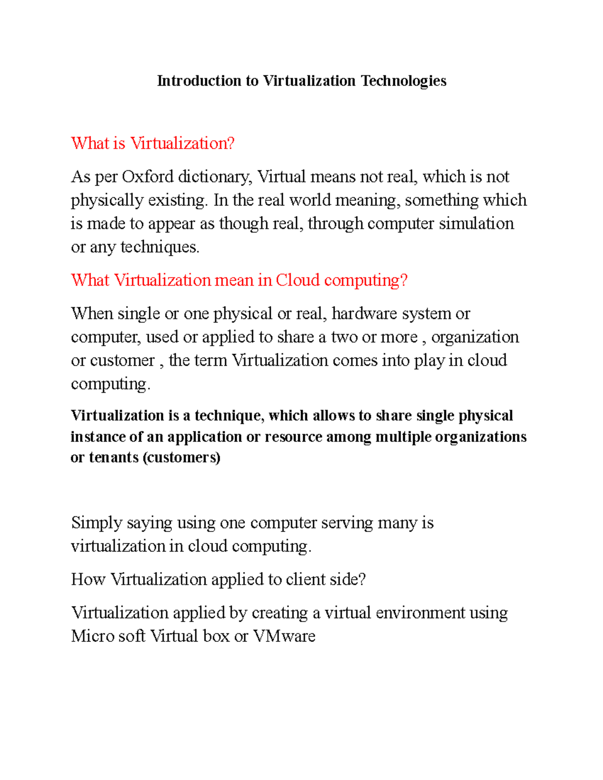 Unit 3 Notes Unit 3 Of Gtu Syllabus Introduction To Virtualization Technologies What Is
