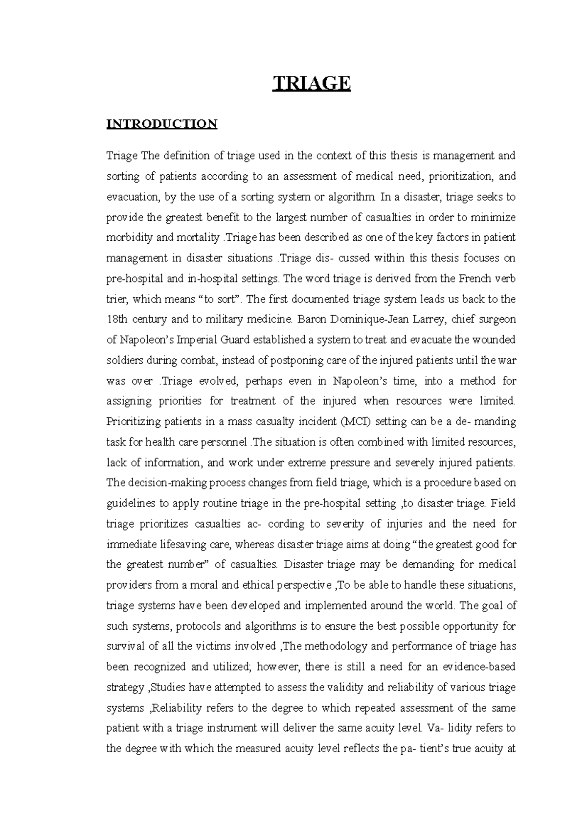Triage - dfah - Vincent van Gogh - TRIAGE INTRODUCTION Triage The ...