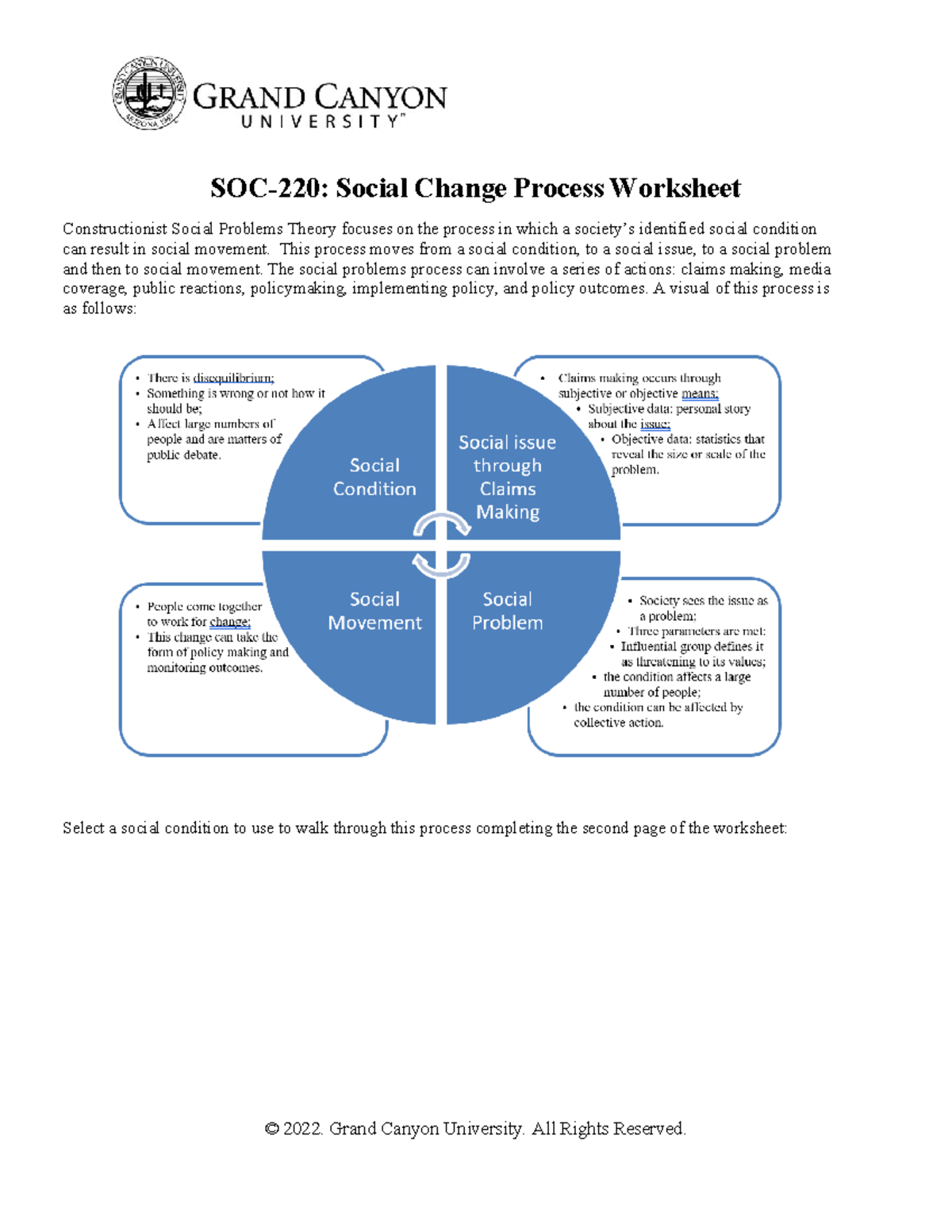 SOC 220 T2 Social Change Process Worksheet - SOC-220: Social Change ...