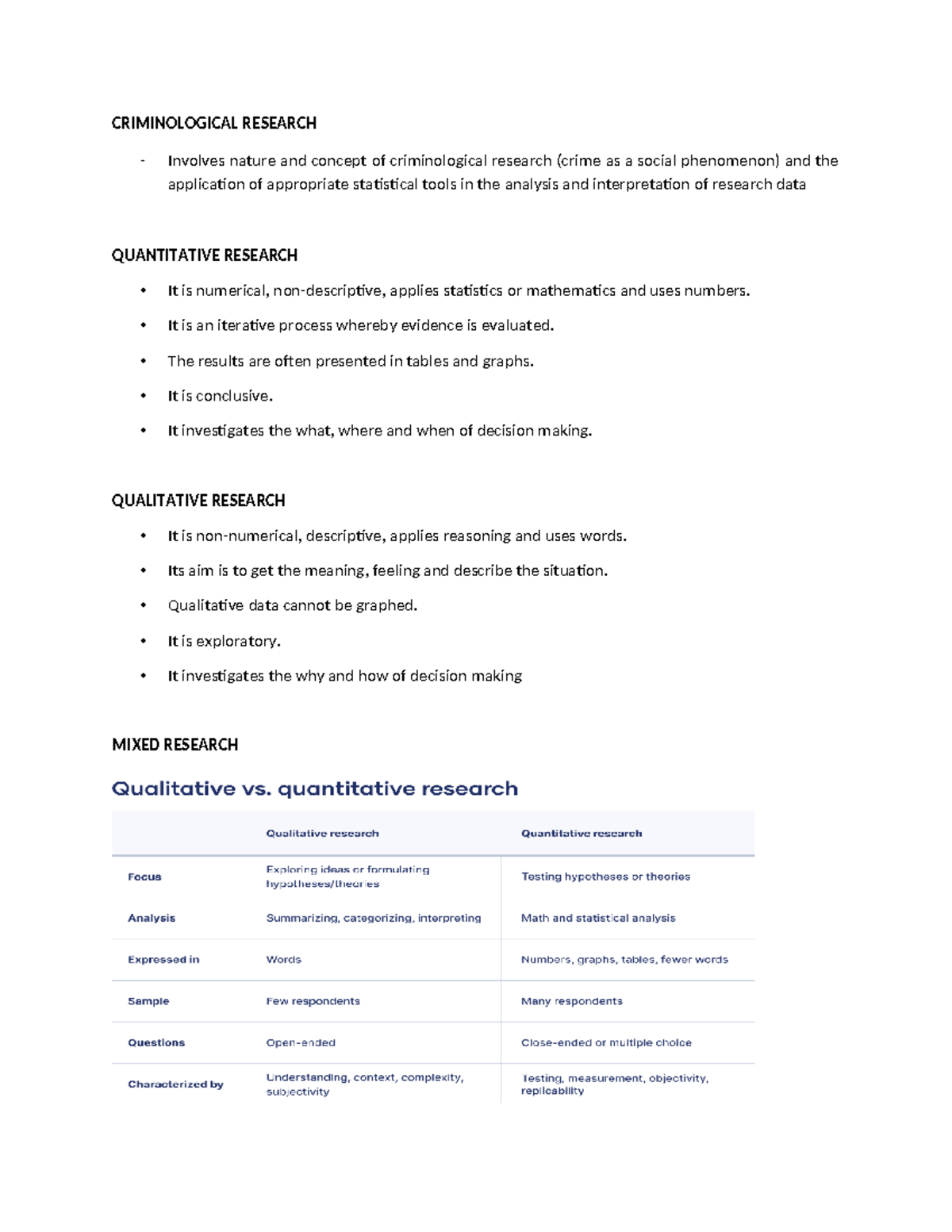 research criminology - CRIMINOLOGICAL RESEARCH Involves nature and ...