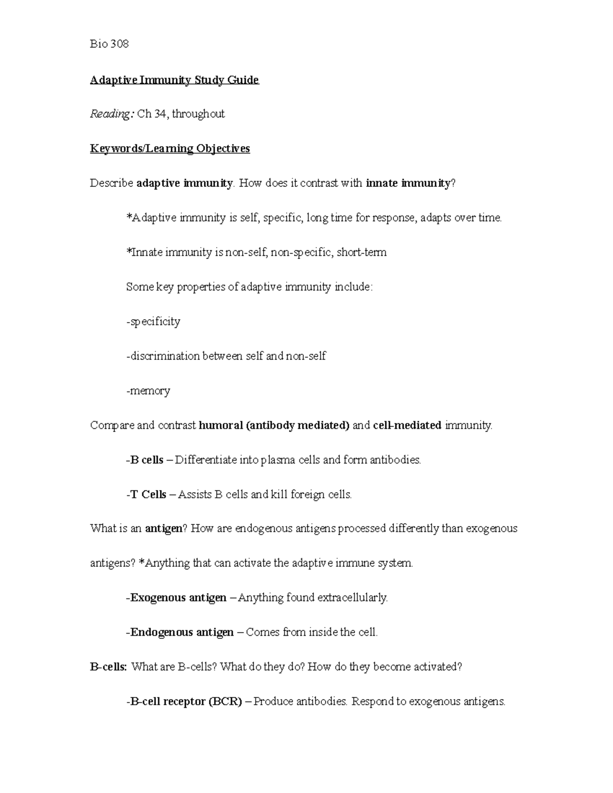 1. Adaptive Immunity Study Guide-F17 - Adaptive Immunity Study Guide ...