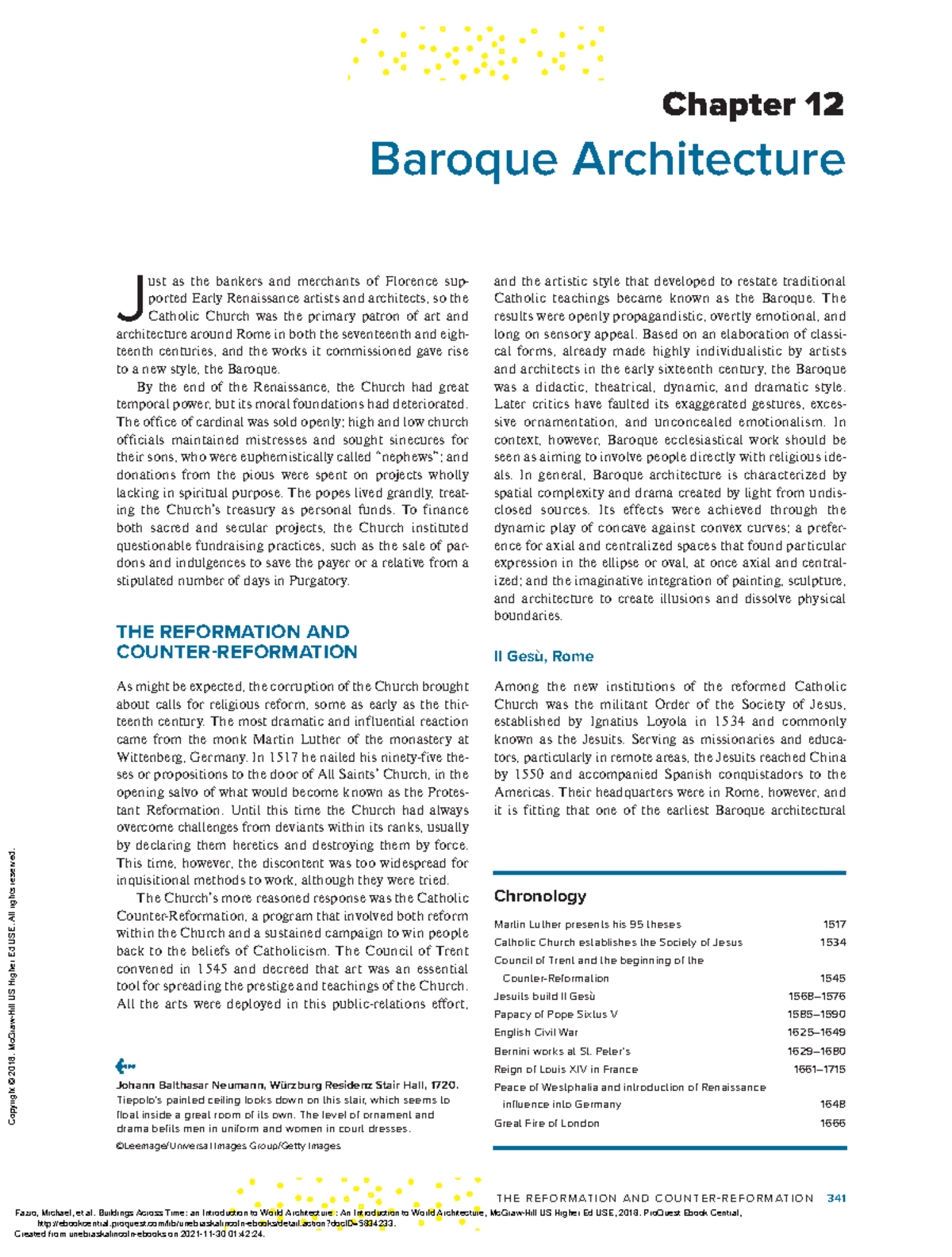 Buildings Ch 12 Baroque Architecture - T H E R E F O R M AT I O N A N D ...