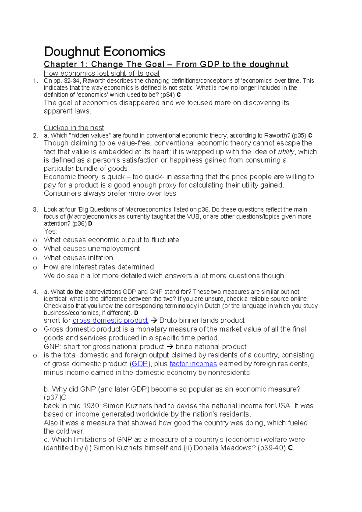 Doughnut-Economics - samenvatting engels - Doughnut Economics Chapter 1 ...