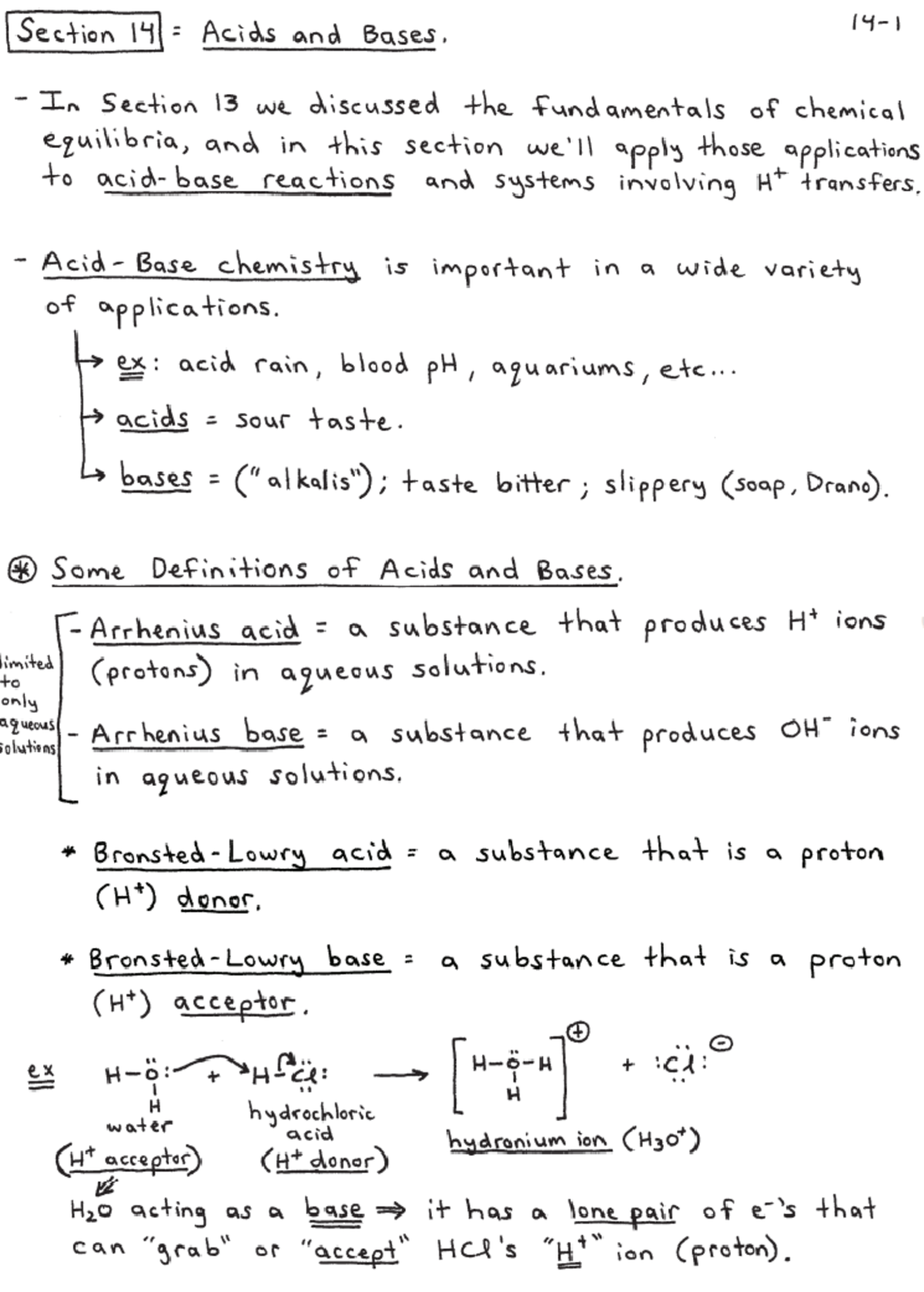 1 - ACIDS AND BASES SECTION 2 - Section 14 Acids and Bases. In Section ...