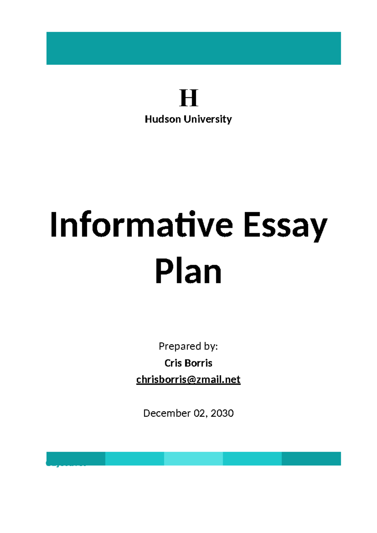 Informative-Essay-Template - H Hudson University Informative Essay Plan ...