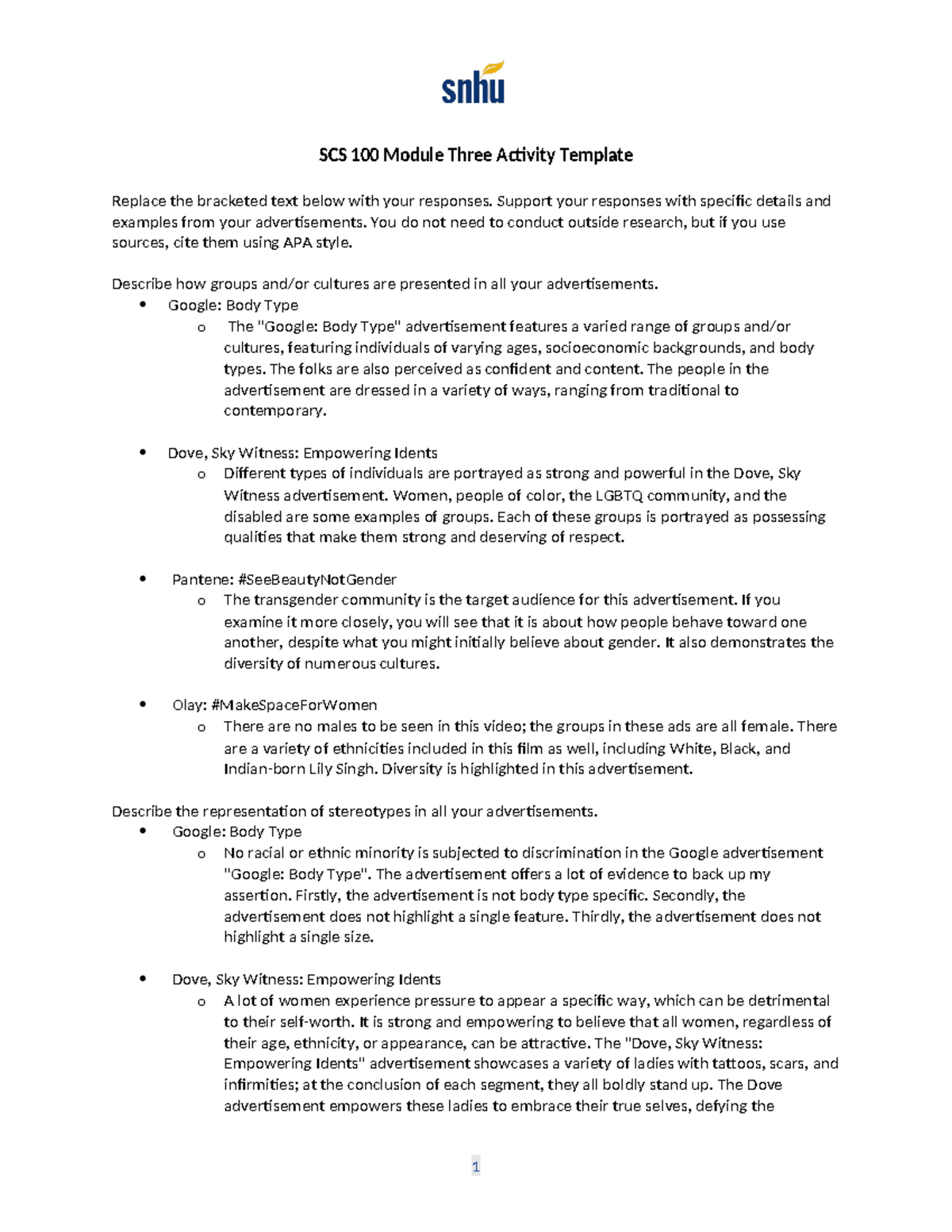 SCS 100 Module Three Activity Answered - SCS 100 Module Three Activity ...