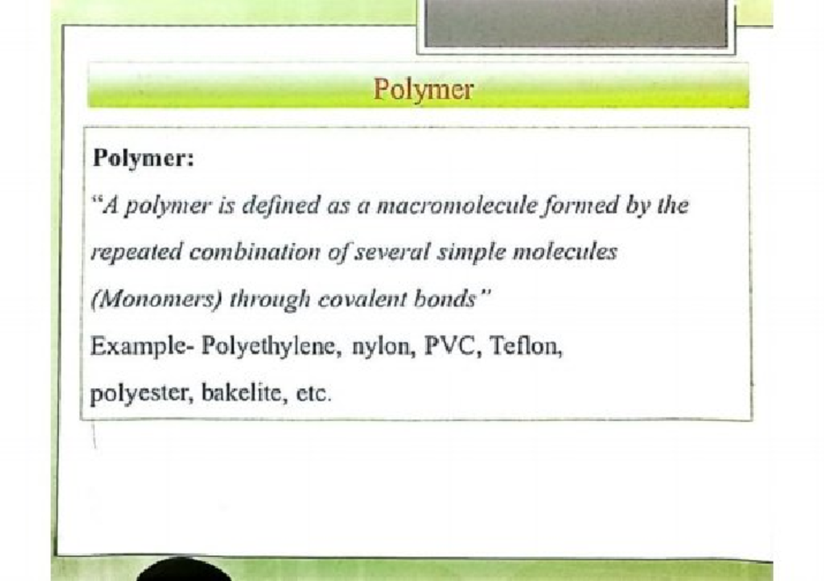 4102 High polymers (full lecture) by Kamrul Sir - Chemistry - Studocu