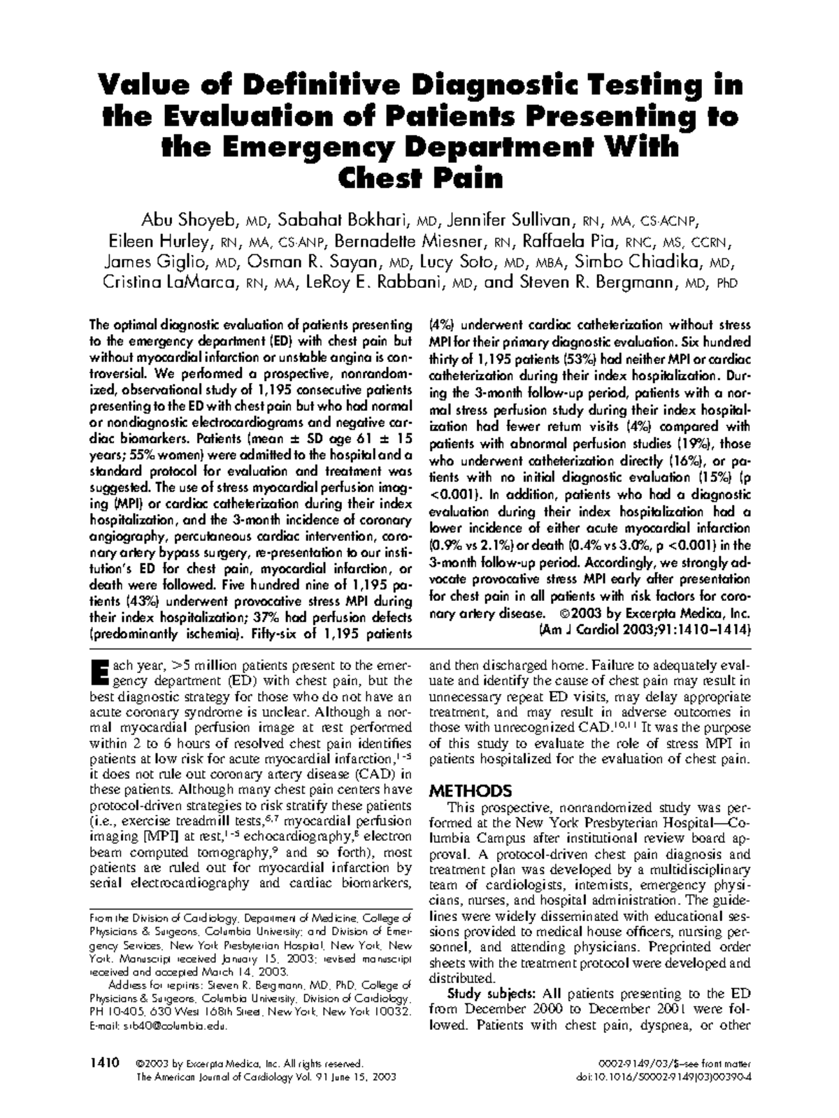 Value of definitive diagnostic testing i - Value of Definitive ...