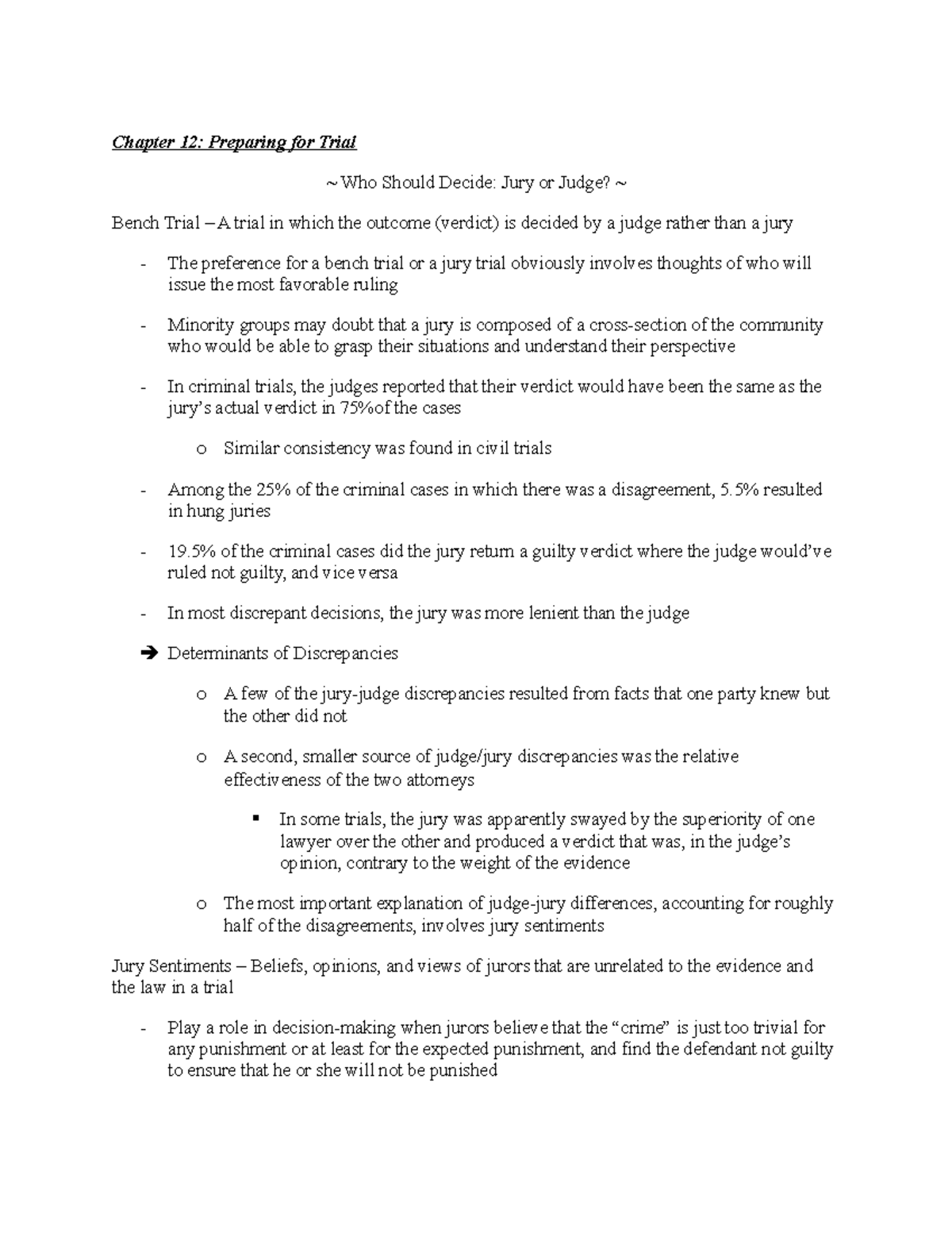 Chapter 12 Book Notes - Chapter 12: Preparing for Trial ~ Who Should ...