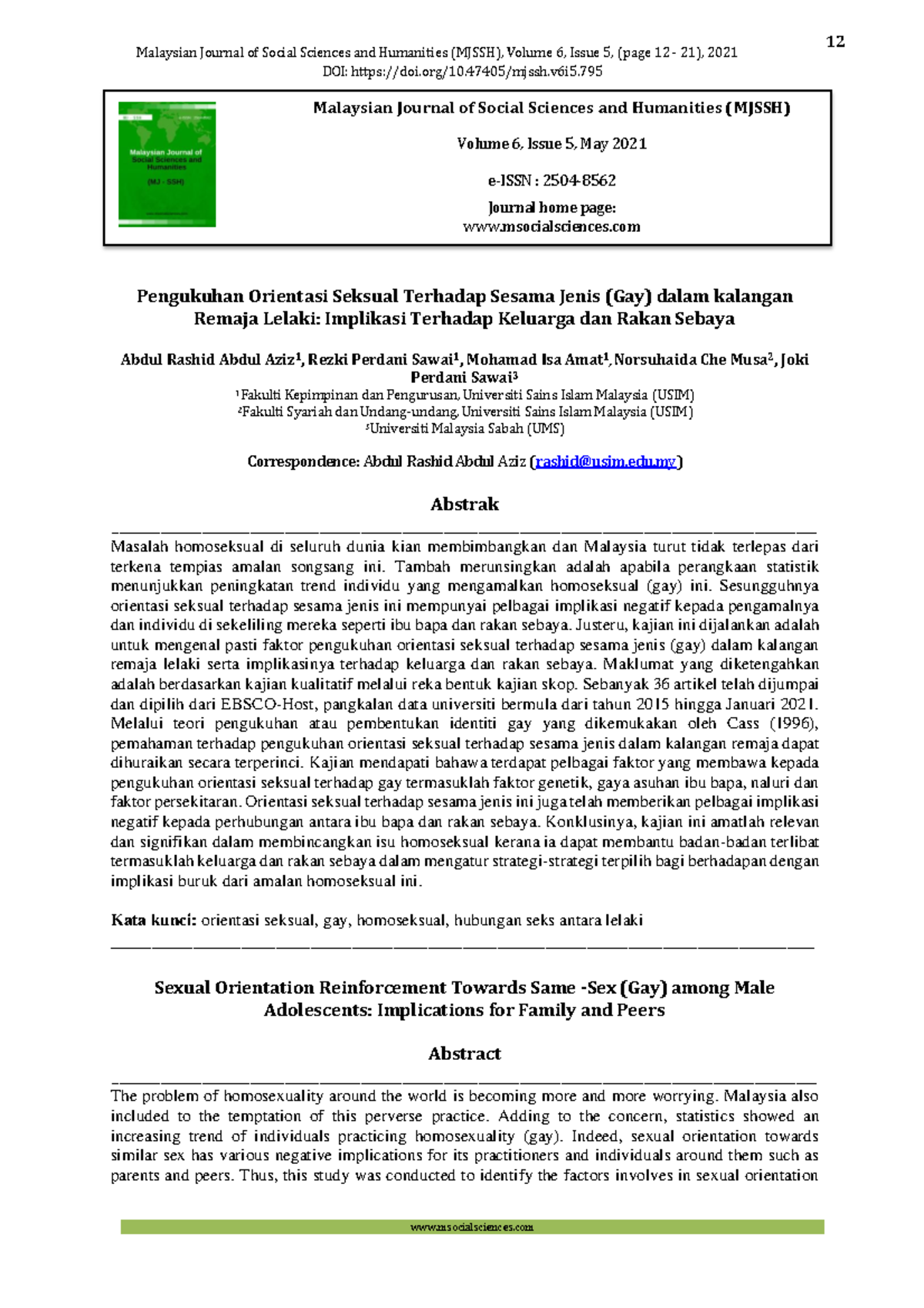 Kecelaruan identiti - Assignment 2 - Malaysian Journal of Social ...