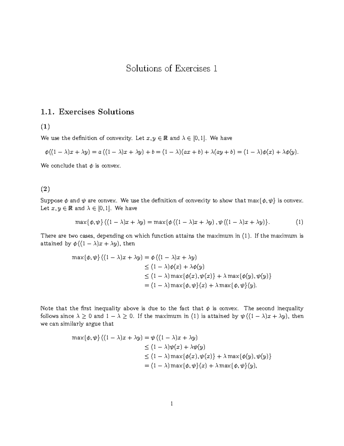 Ex1 solutions - ex1sol - Solutions of Exercises 1 1. Exercises ...