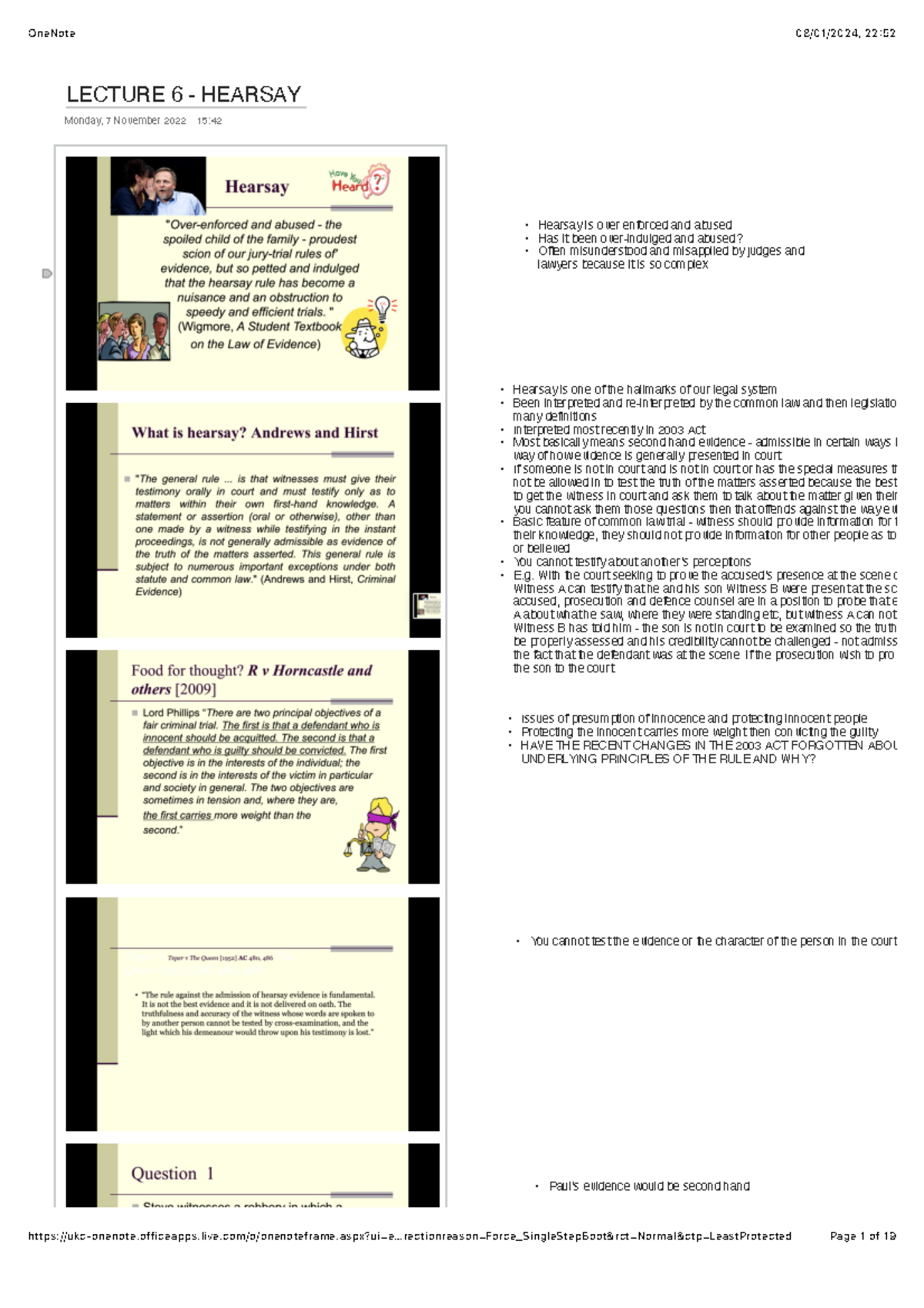 Hearsay - notes - - Studocu