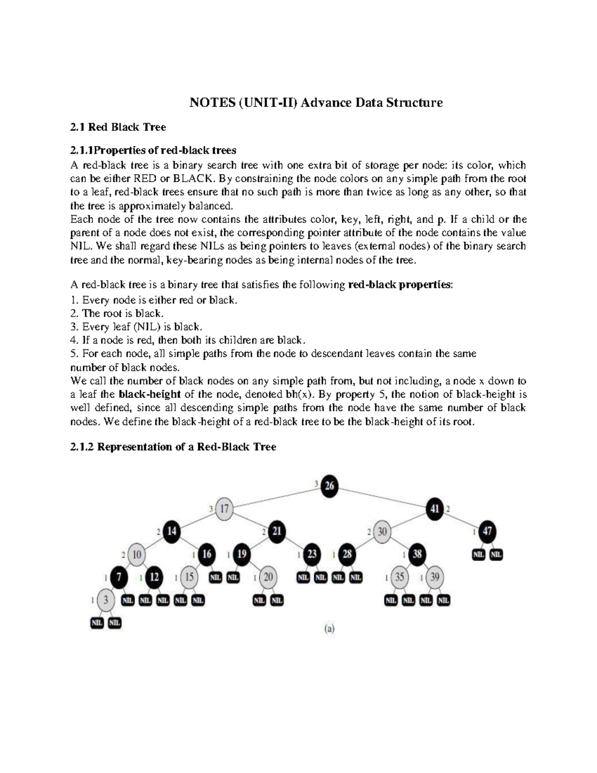 UNIT-2 Notes KCS503 - NOTES (UNIT-II) Advance Data Structure 2 Red ...