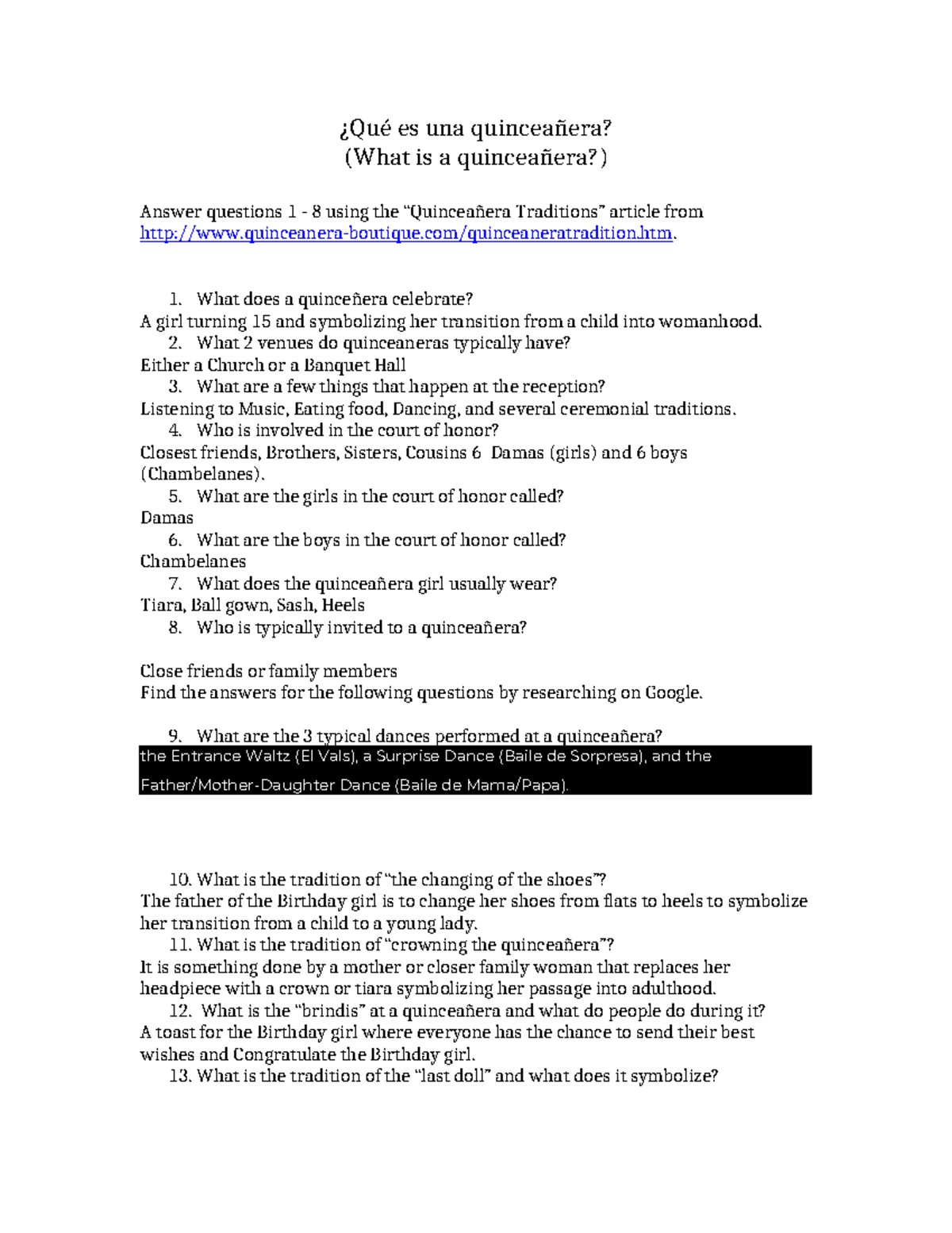 Copy of ¿Qué es una quinceañera - ¿Qué es una quinceañera? (What is a ...