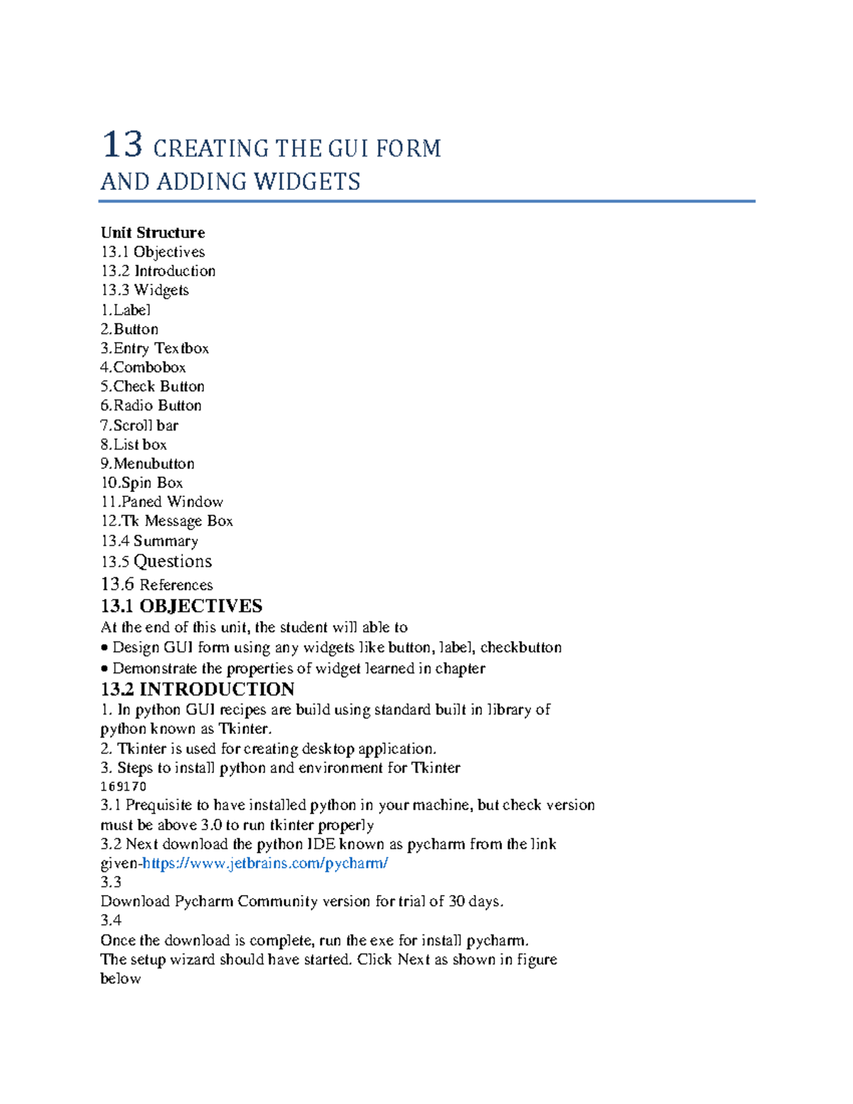 13 Creating The Gui Form 13 Creating The Gui Form And Adding Widgets Unit Structure 13 