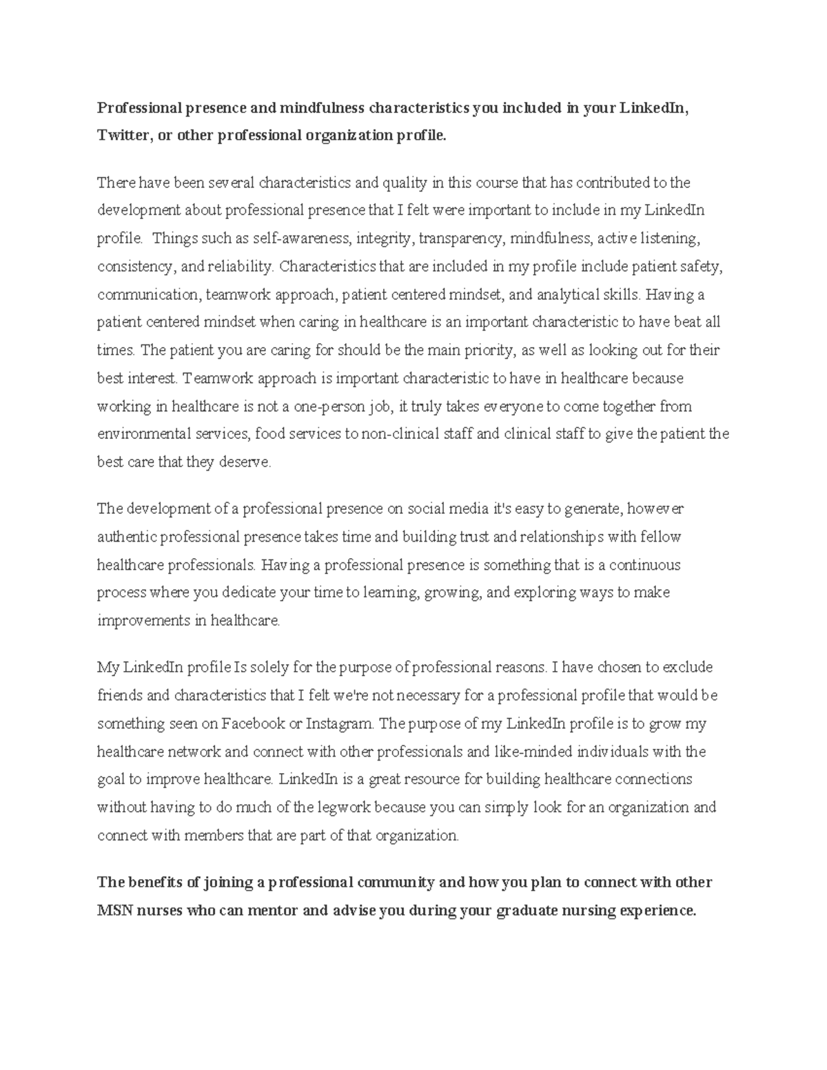 Go React Phase 1 - Written Reflection - Professional presence and ...