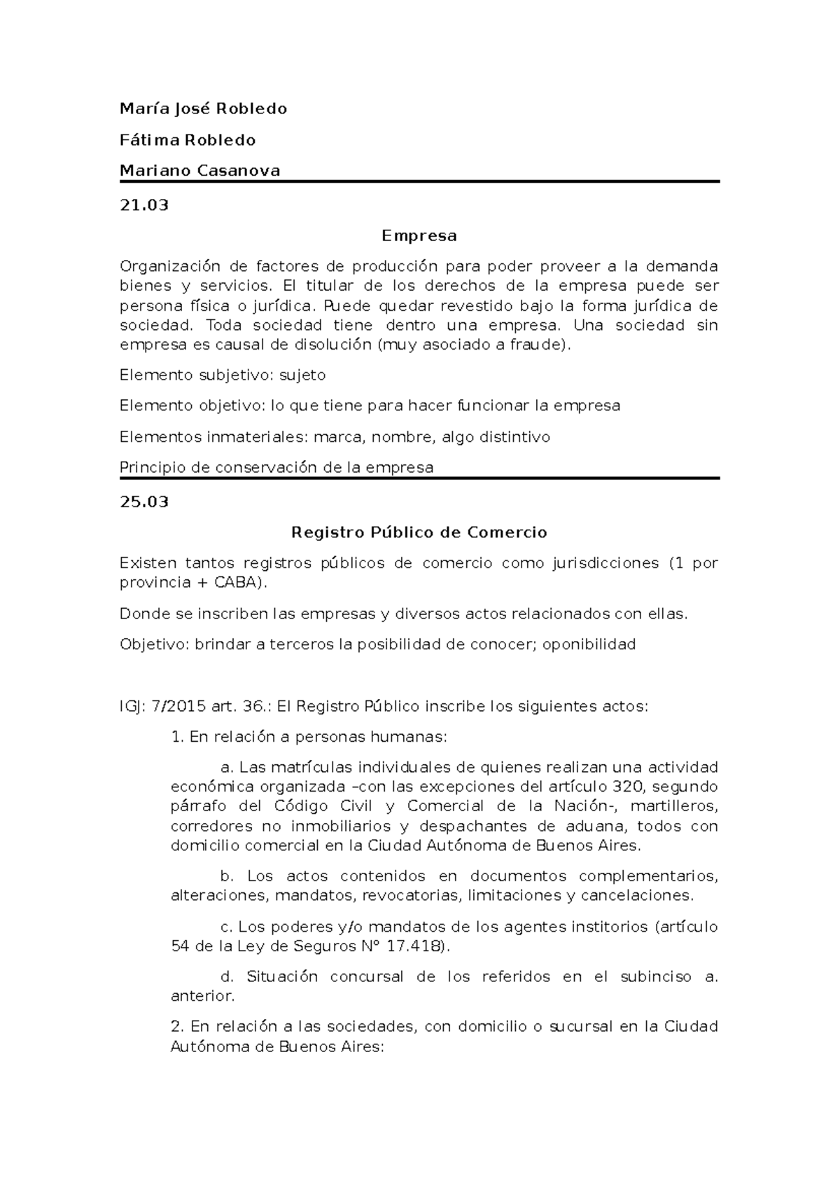 21.03 Empresa - apuntes - María José Robledo Fátima Robledo Mariano ...