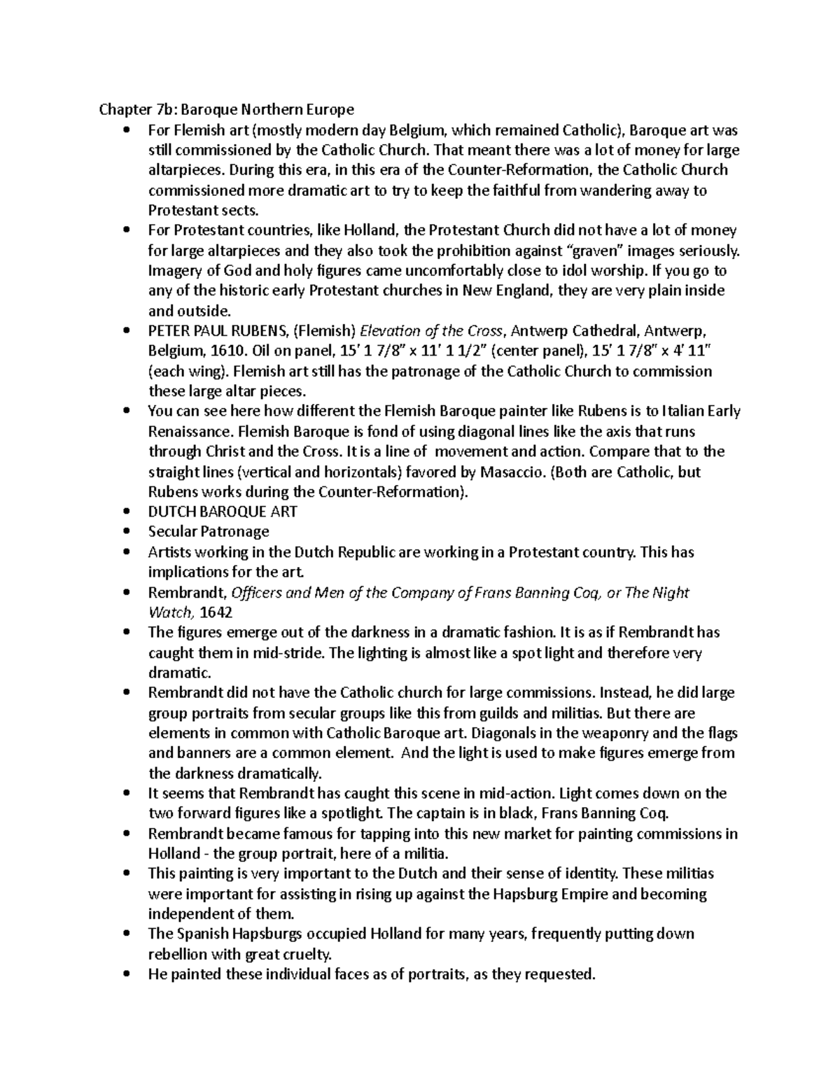 Baroque Art in Northern Europe: Flemish and Dutch Influence - Studocu