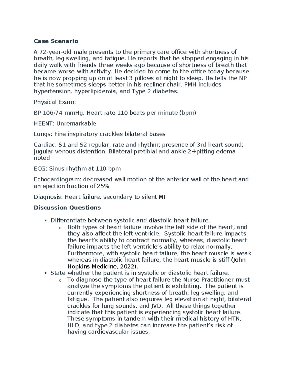 Week2Case Study - Case Scenario A 72-year-old male presents to the ...