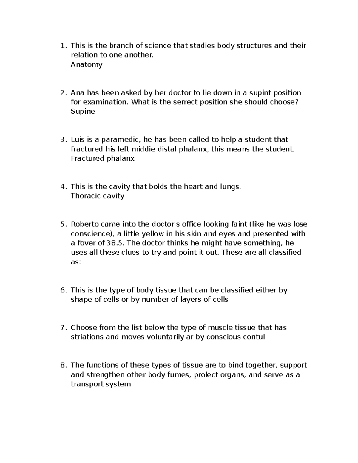 Study guide Human Body Care - This is the branch of science that ...