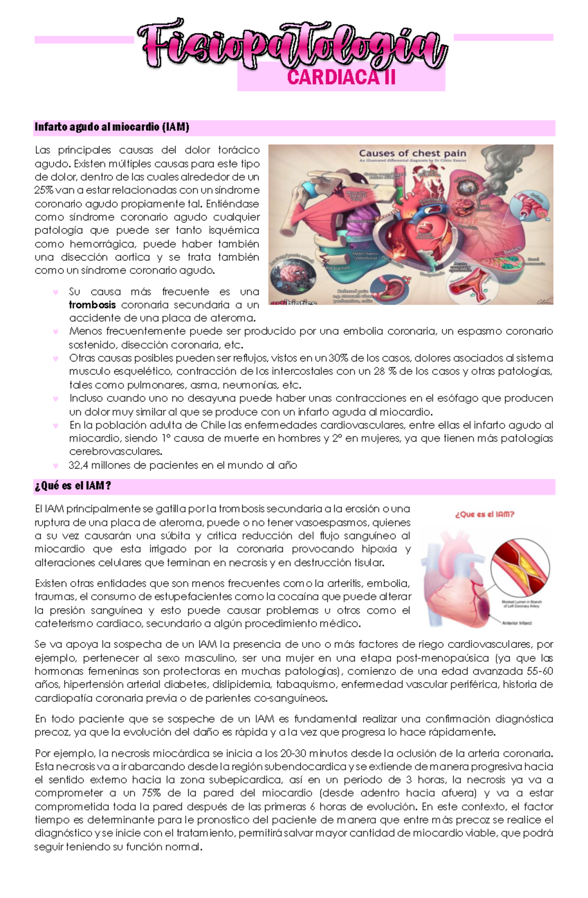 Clase 3 pt1 - Sistema Cardiovascular - Warning: TT: undefined function: 32 Infarto agudo al ...