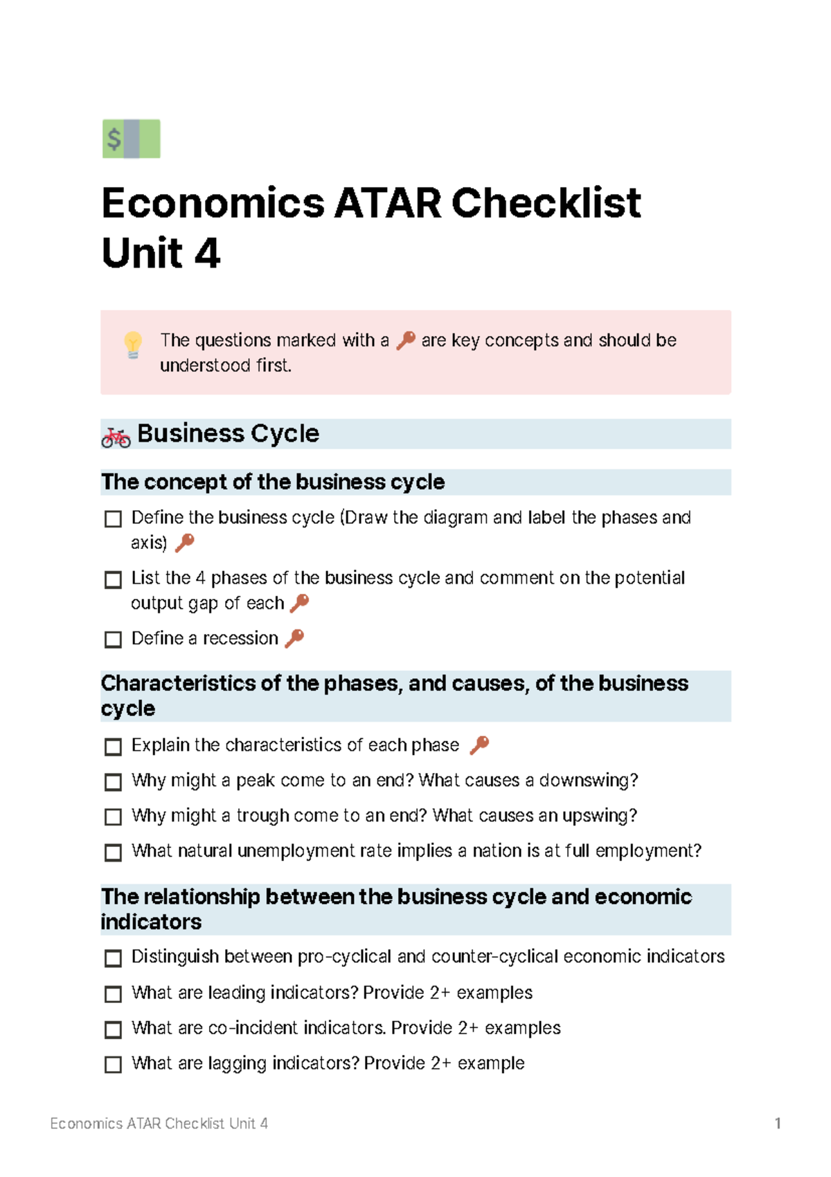 Unit4 Checklist - notes covering all lectures in introductory ...
