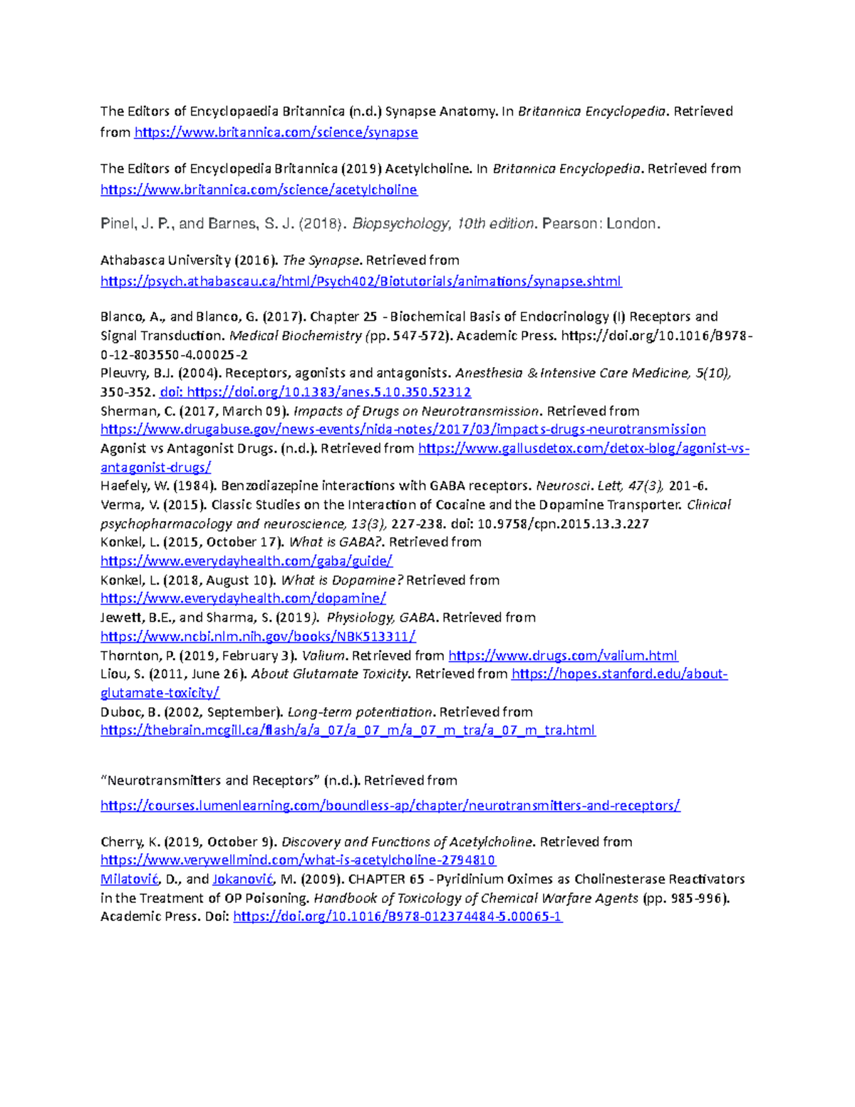 Essay 2 - The Editors of Encyclopaedia Britannica (n.) Synapse Anatomy ...