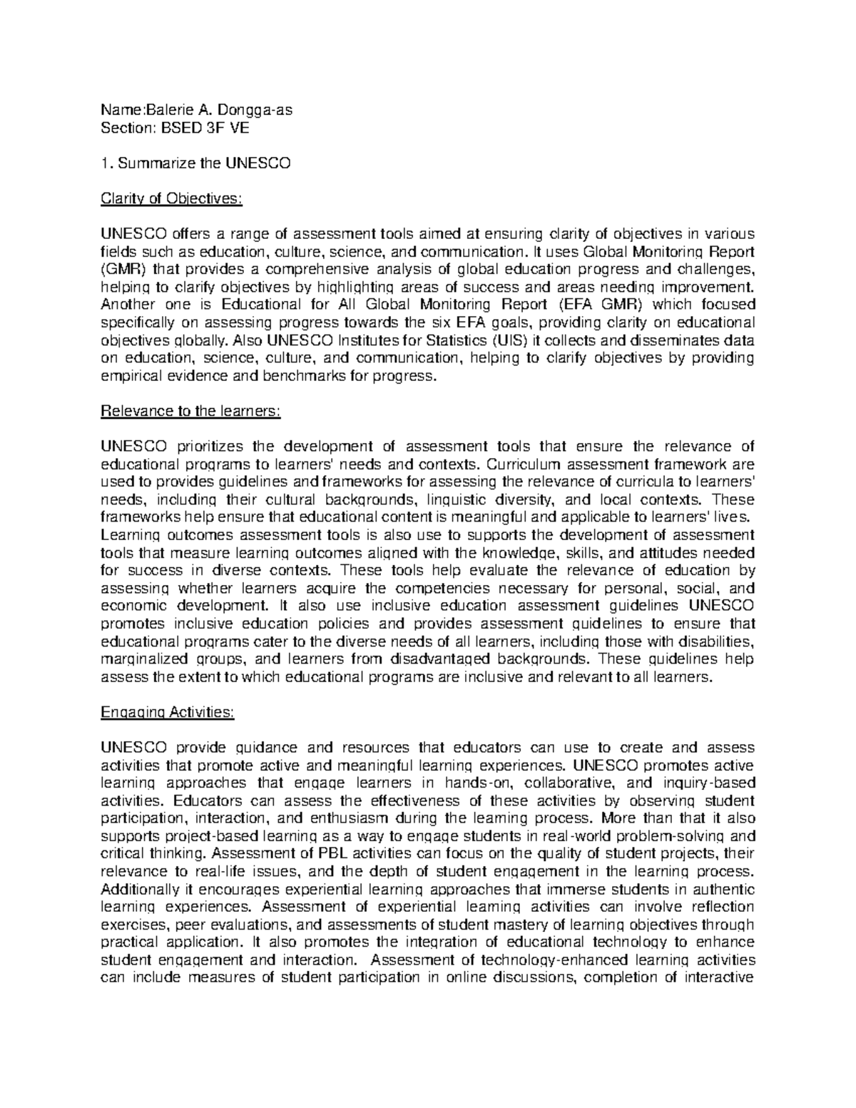 Activity 2 TTL - Name:Balerie A. Dongga-as Section: BSED 3F VE ...