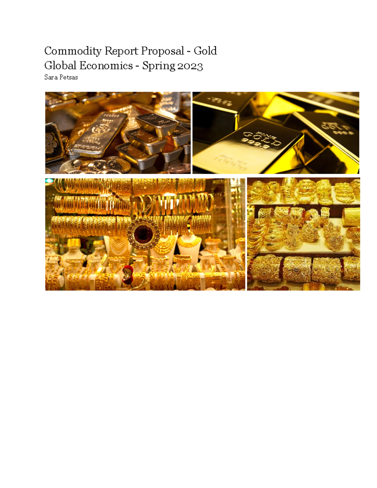 Commodity Report Proposal - Gold A1 - Commodity Report Proposal - Gold ...