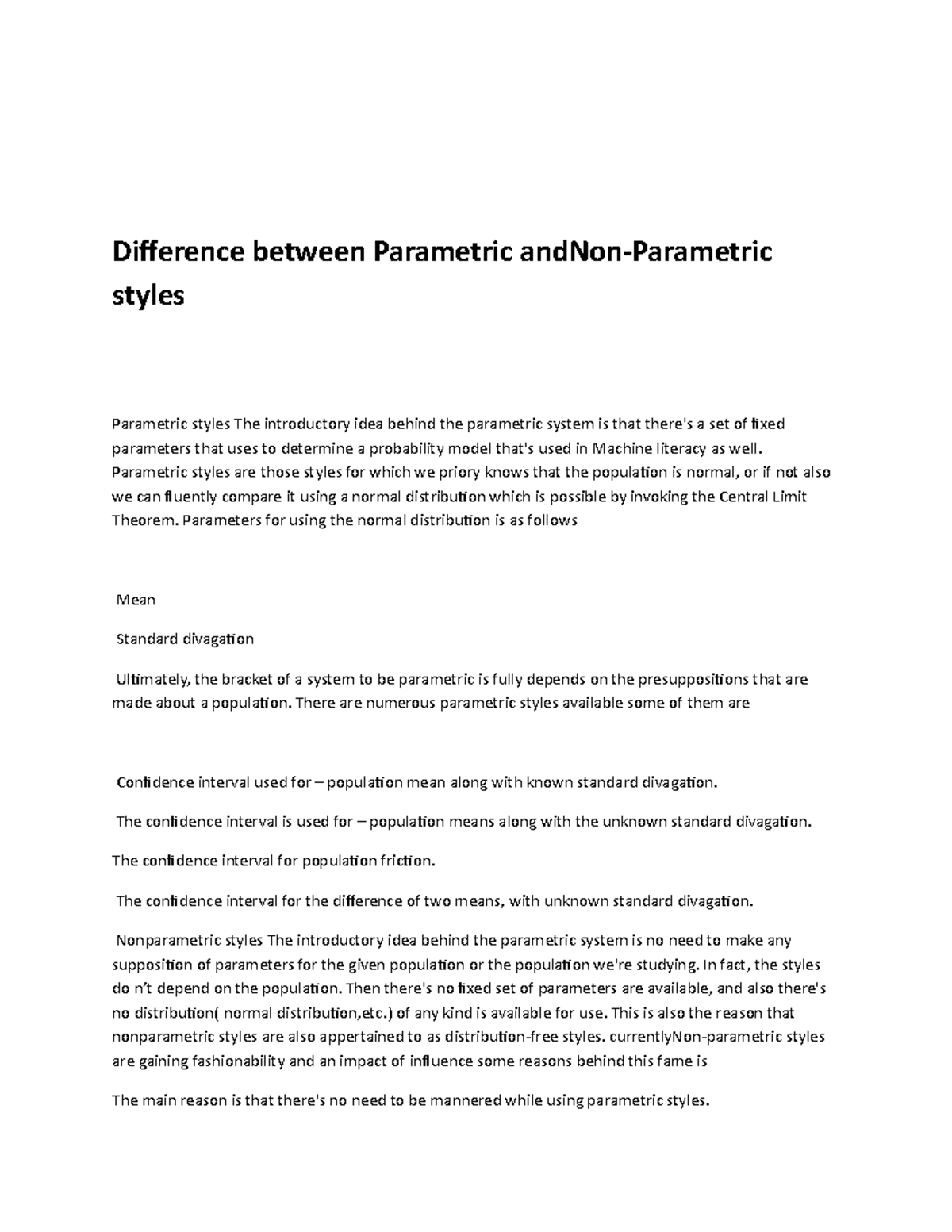 Difference between Parametric and Non-Parametric styles - Difference ...