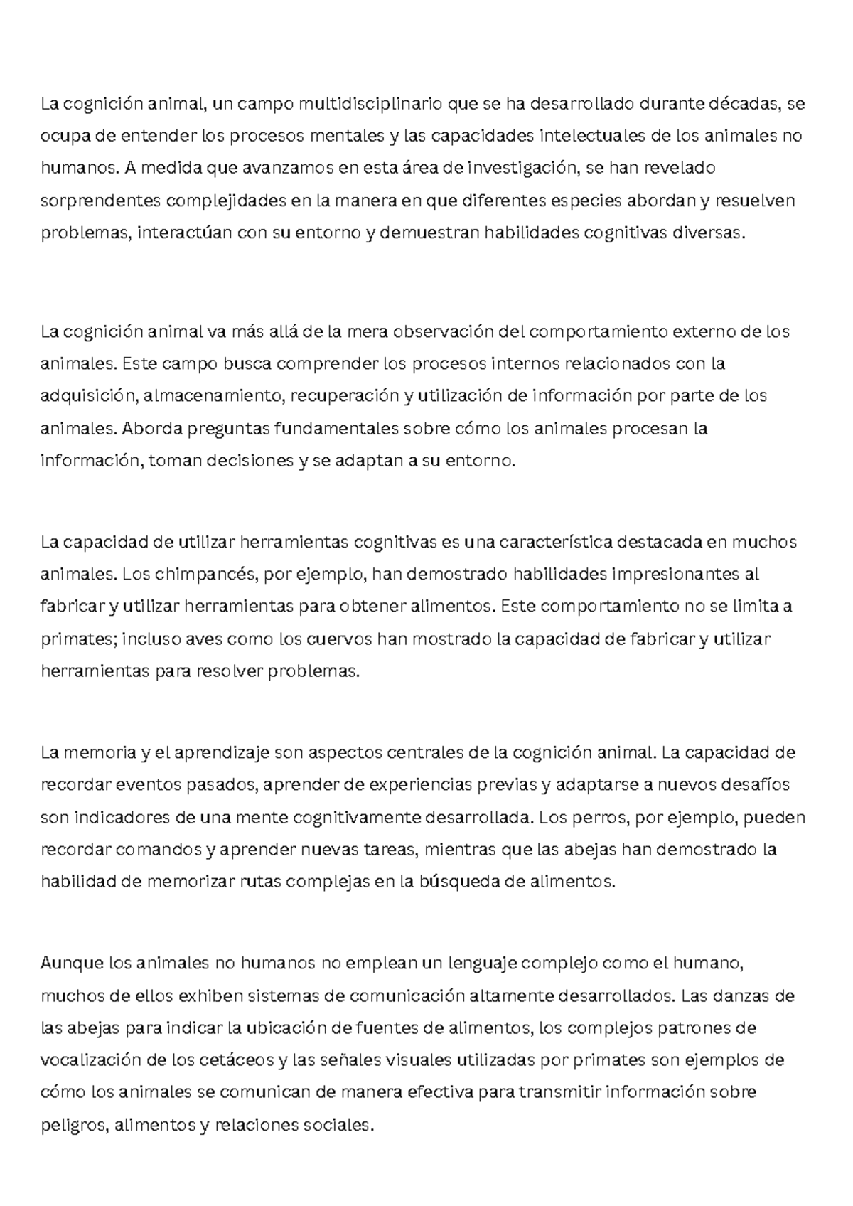 Unidad 4. Actividad 3. Aprendizaje Cognocitivo En Animales - La ...