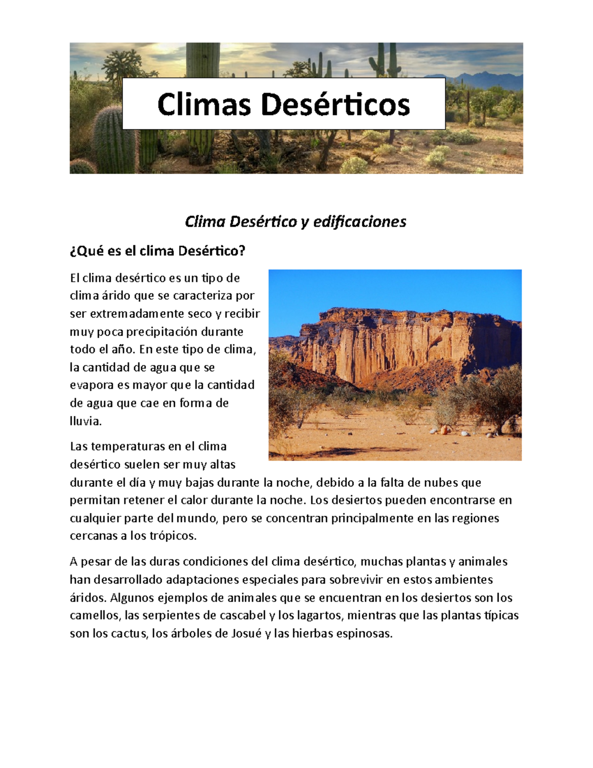 Arquitectura y comportamiento humano en Clima Desértico - Clima ...