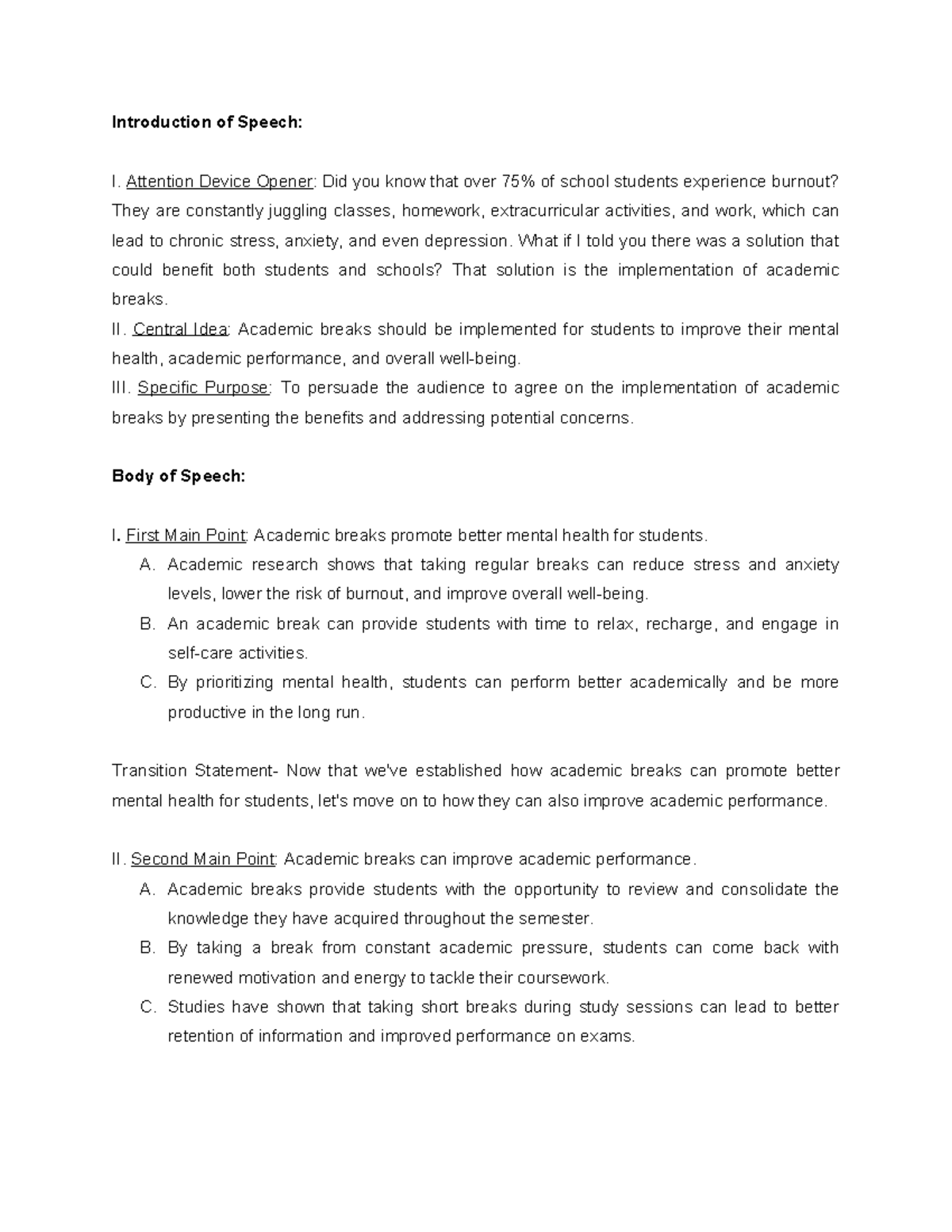 Introduction of Speech - Attention Device Opener: Did you know that ...